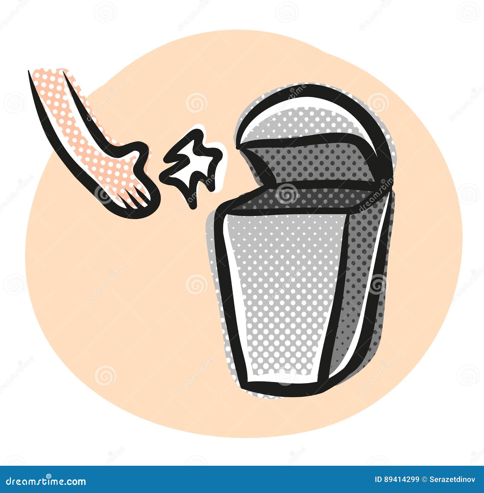 Garbage and hand. stock vector. Illustration of cartoon - 89414299