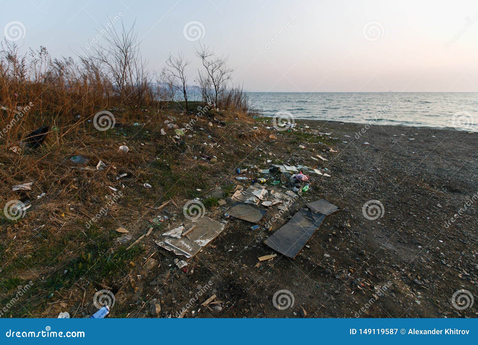 Garbage Heaps on the Sea Beach Editorial Photography - Image of damage ...