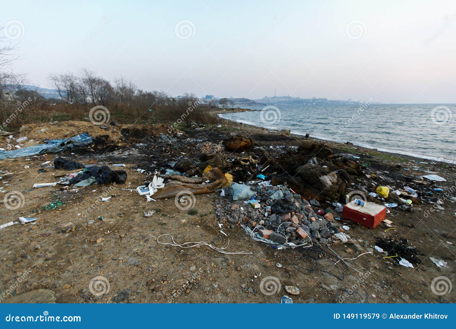 Garbage Heaps on the Sea Beach Stock Image - Image of dump, dirty ...