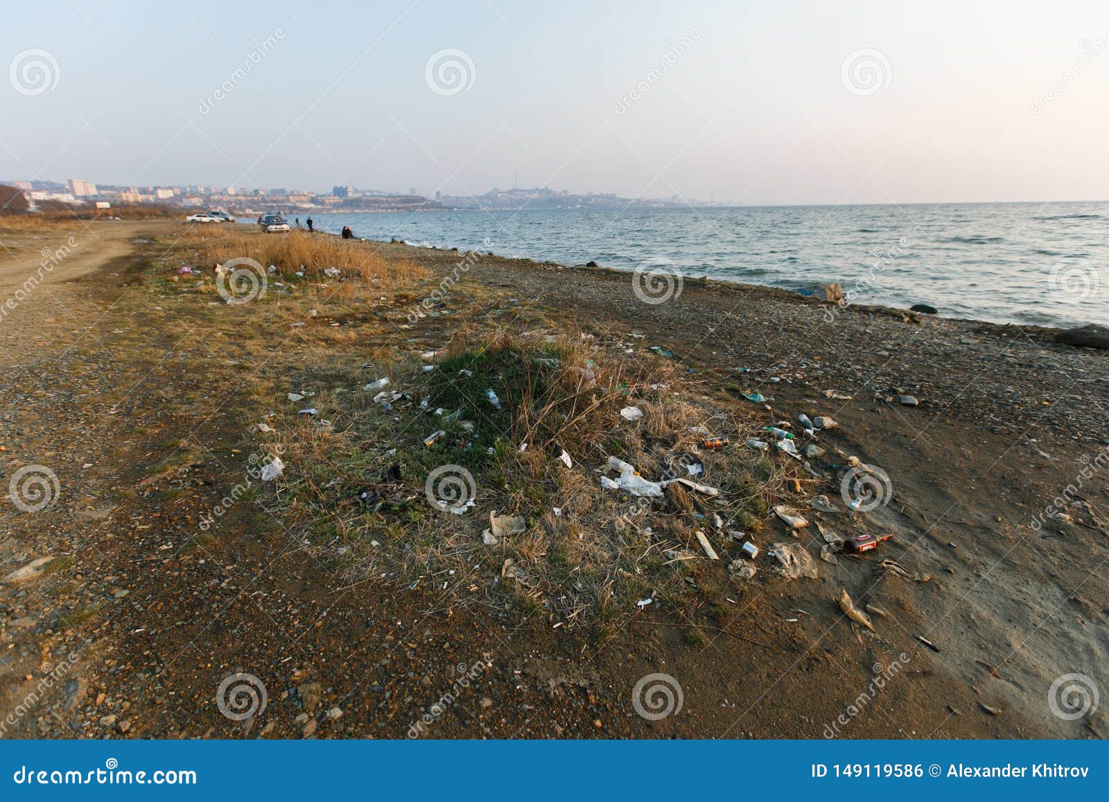 Garbage Heaps on the Sea Beach Stock Photo - Image of dirty, industrial ...