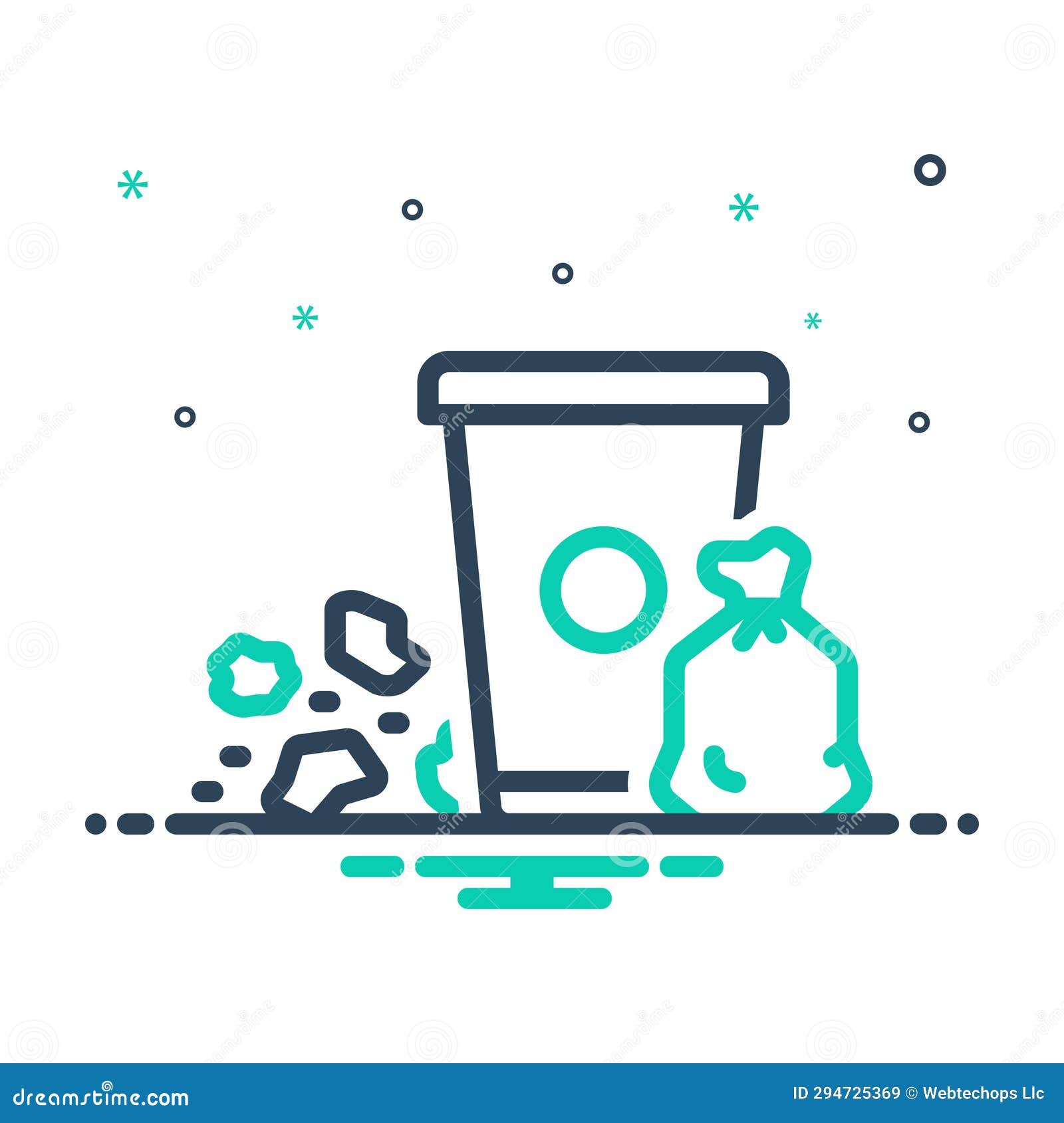 Mix Icon for Garbage, Trash Bin and Dross Stock Vector - Illustration ...