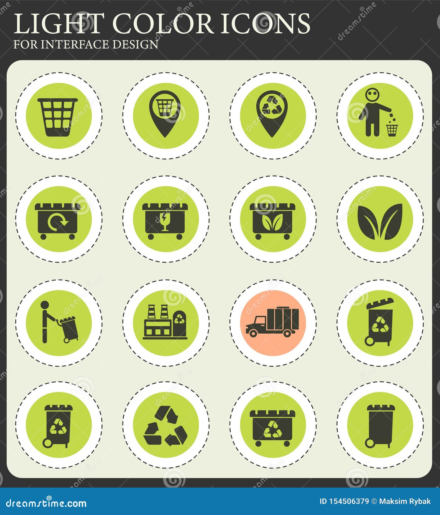 Garbage icon set stock vector. Illustration of dustman - 154506379