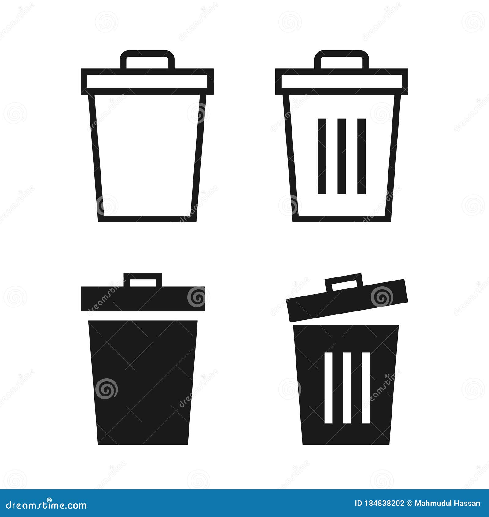 Garbage Icon Set Vector Sign in White Background â€“ Vector Stock ...