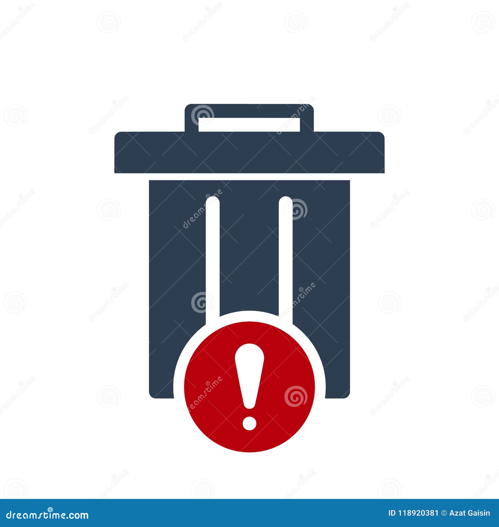 Garbage Icon, Tools and Utensils Icon with Exclamation Mark. Garbage ...