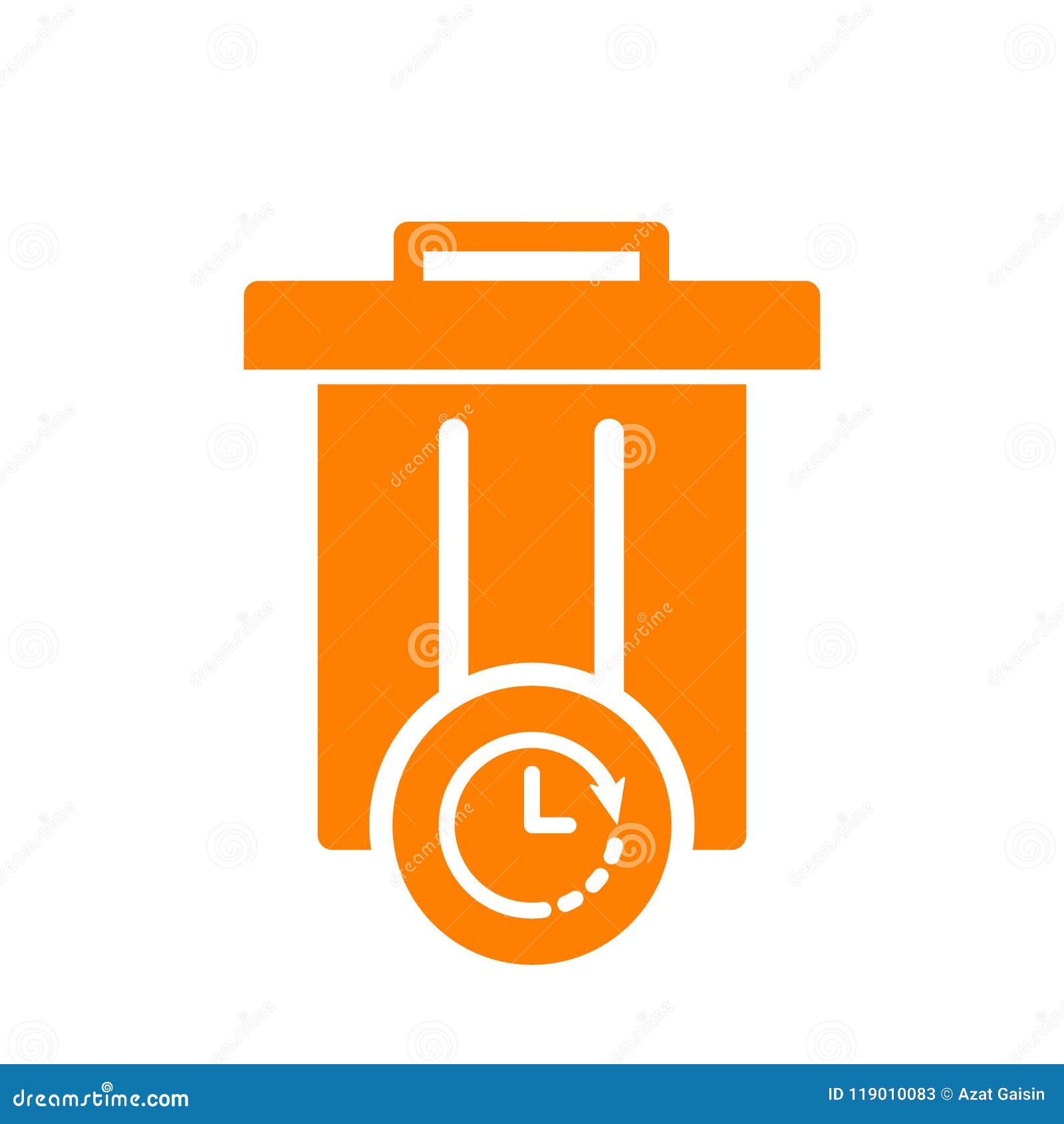 Garbage Icon, Tools and Utensils Icon with Clock Sign. Garbage Icon and ...
