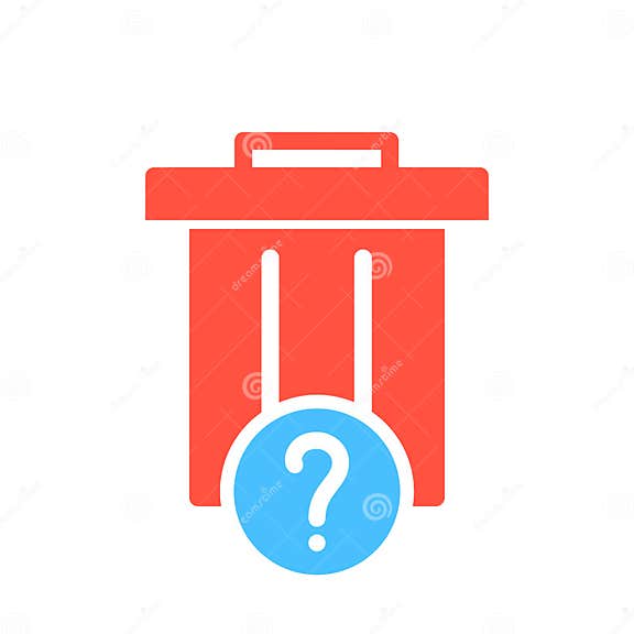 Garbage Icon, Tools and Utensils Icon with Question Mark. Garbage Icon ...