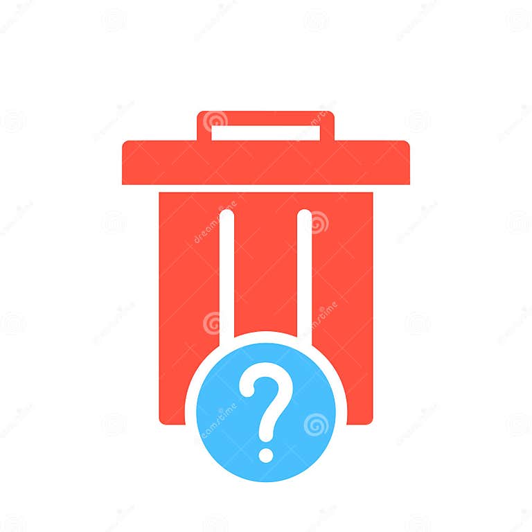 Garbage Icon, Tools and Utensils Icon with Question Mark. Garbage Icon ...