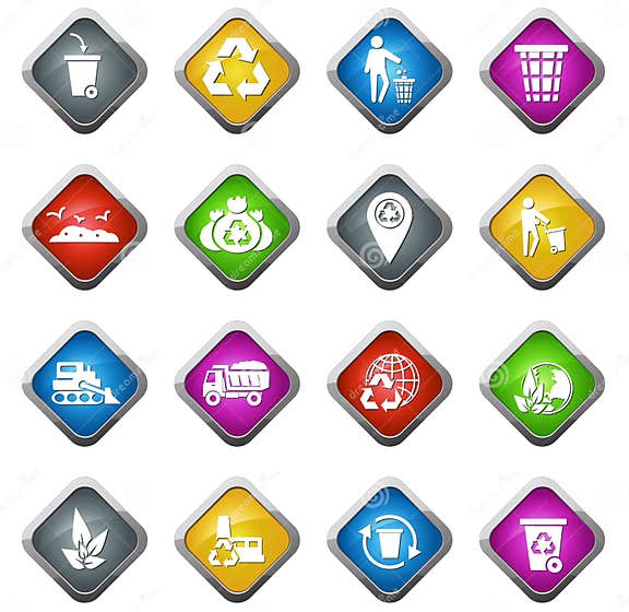 Garbage Icons set stock vector. Illustration of conservation - 66080185
