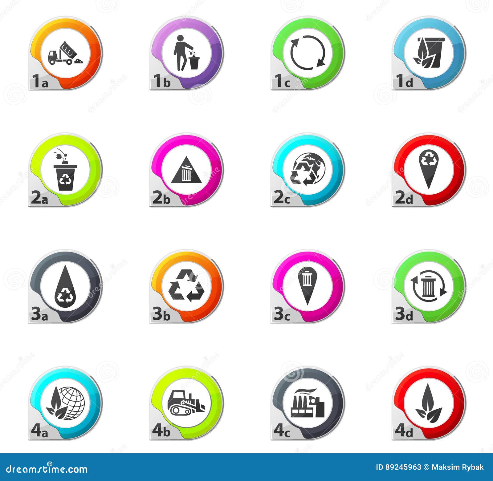 Garbage icons set stock illustration. Illustration of black - 89245963