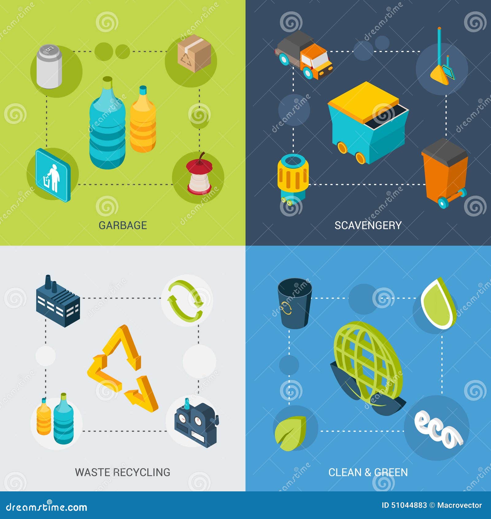 Garbage Isometric Set stock vector. Illustration of pollution - 51044883 Garbage Isometric Set stock vector. Illustration of pollution - 51044883