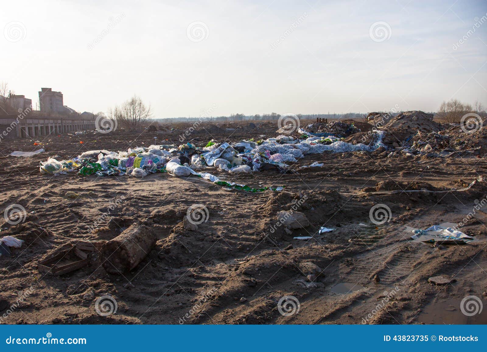 Garbage on the Landfill Near the City Stock Image - Image of ...