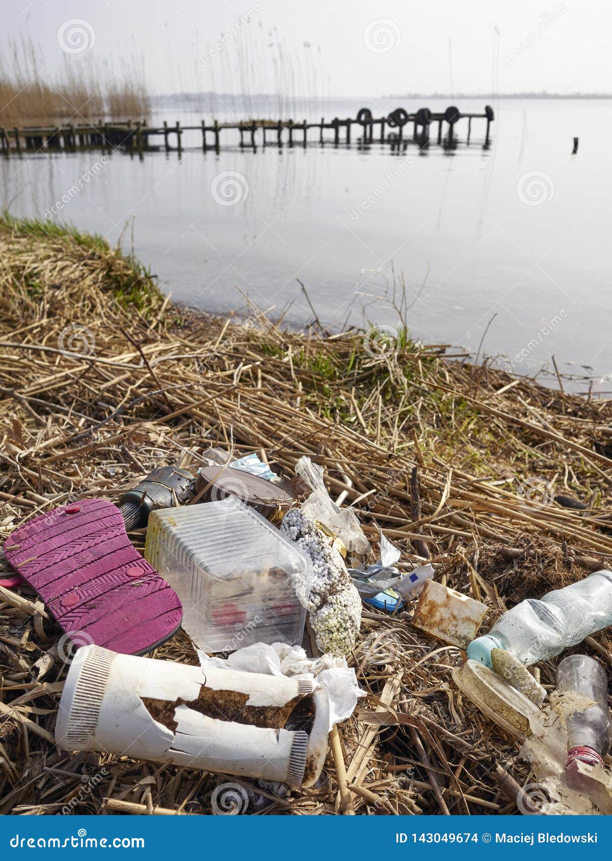 Garbage Left by a River Bank Stock Photo - Image of polluted, outdoor ...