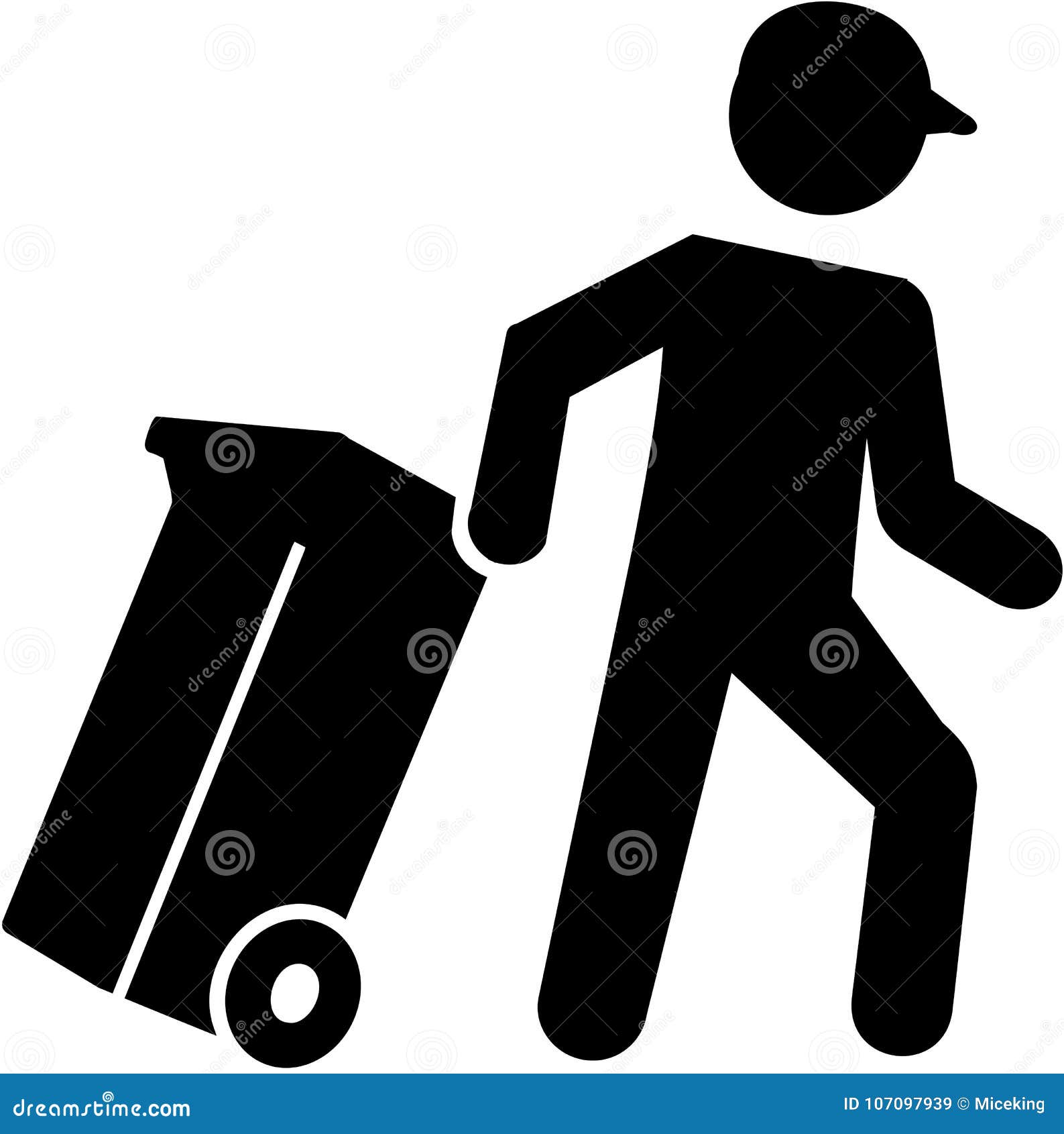 Garbage man pictogram stock vector. Illustration of dustbin - 107097939