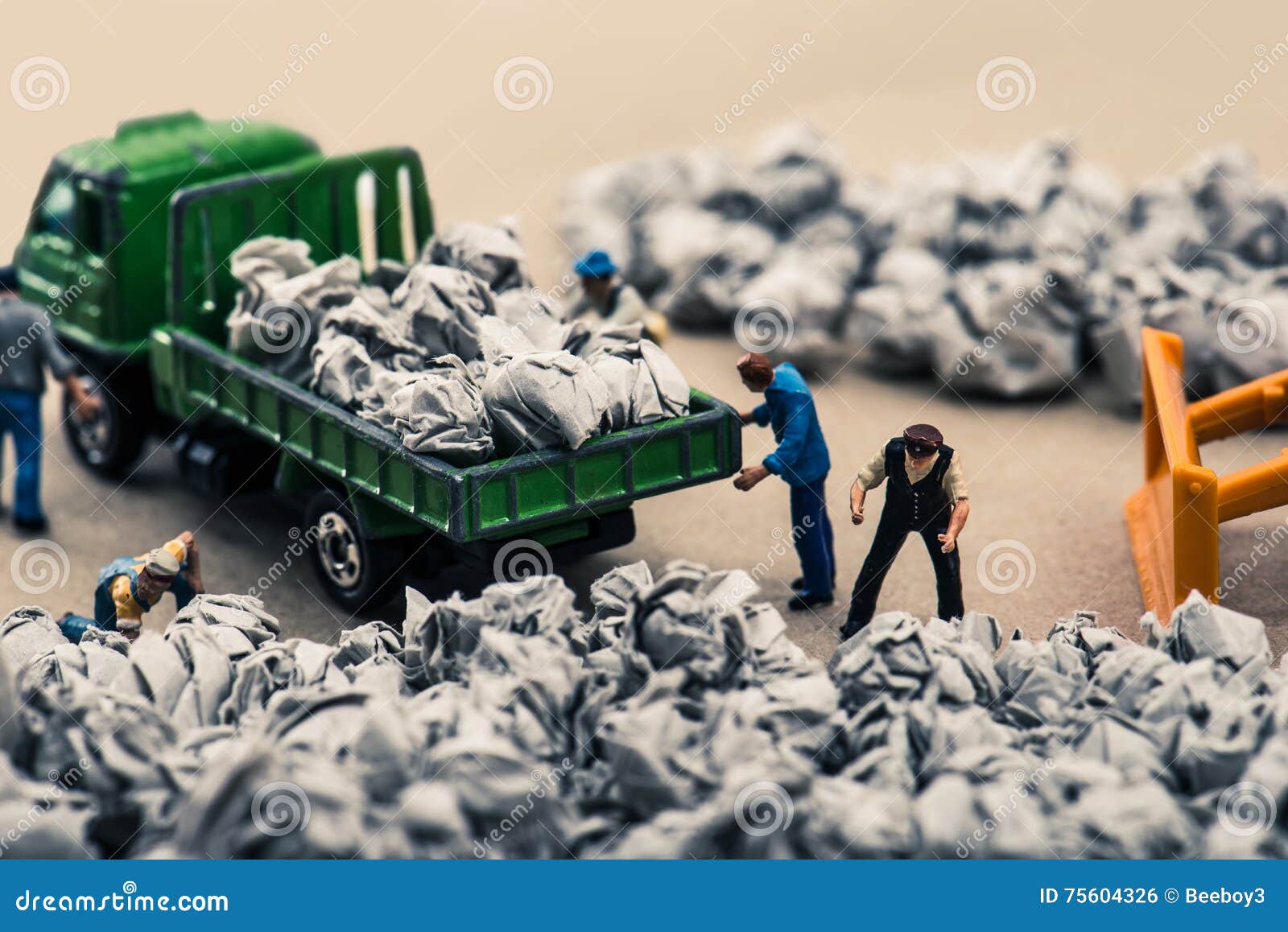 Garbage and Miniature Dolls Stock Photo - Image of laborer, person ...
