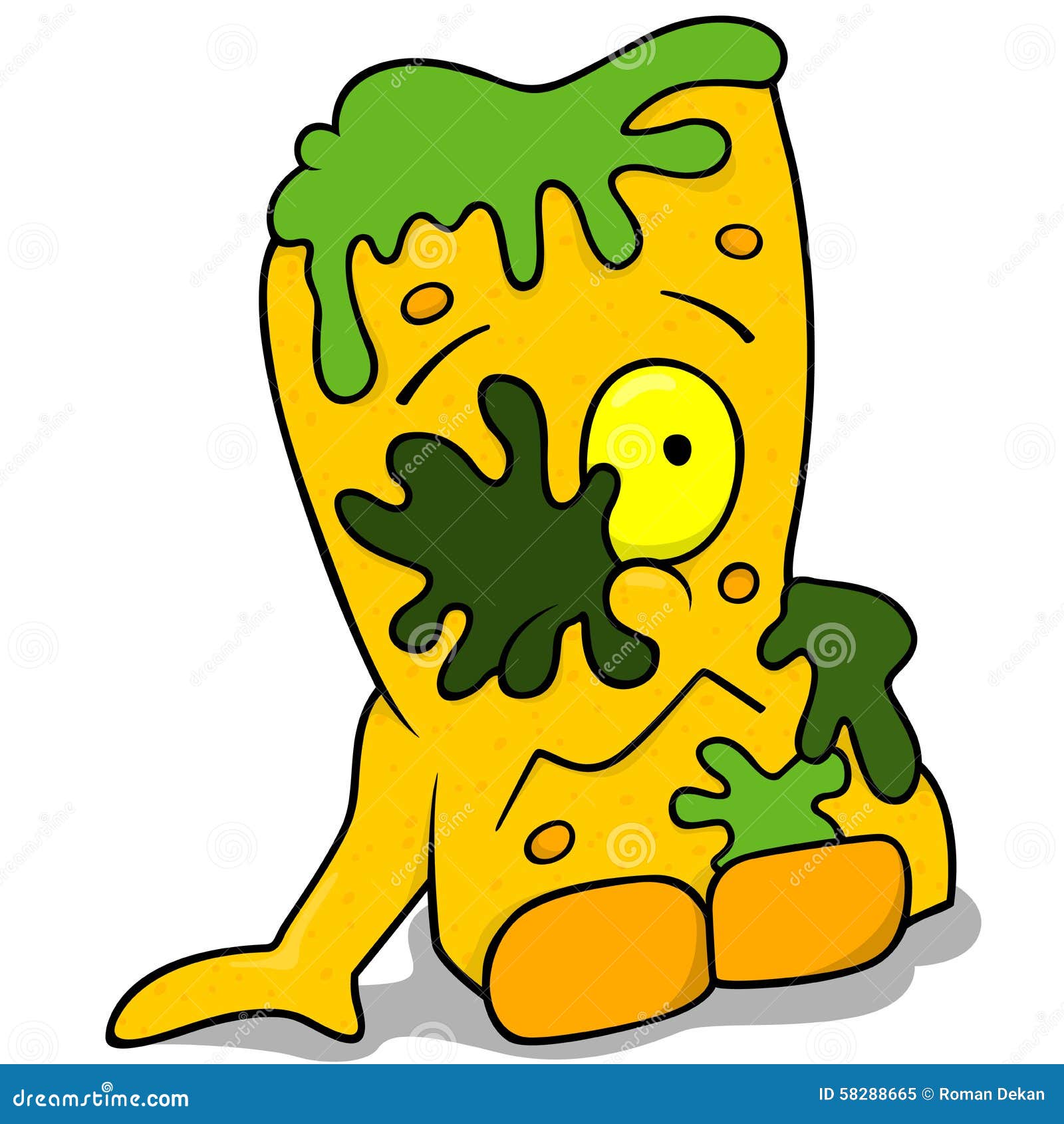 Garbage Monster Face Can With Paper Cartoon Vector | CartoonDealer.com ...