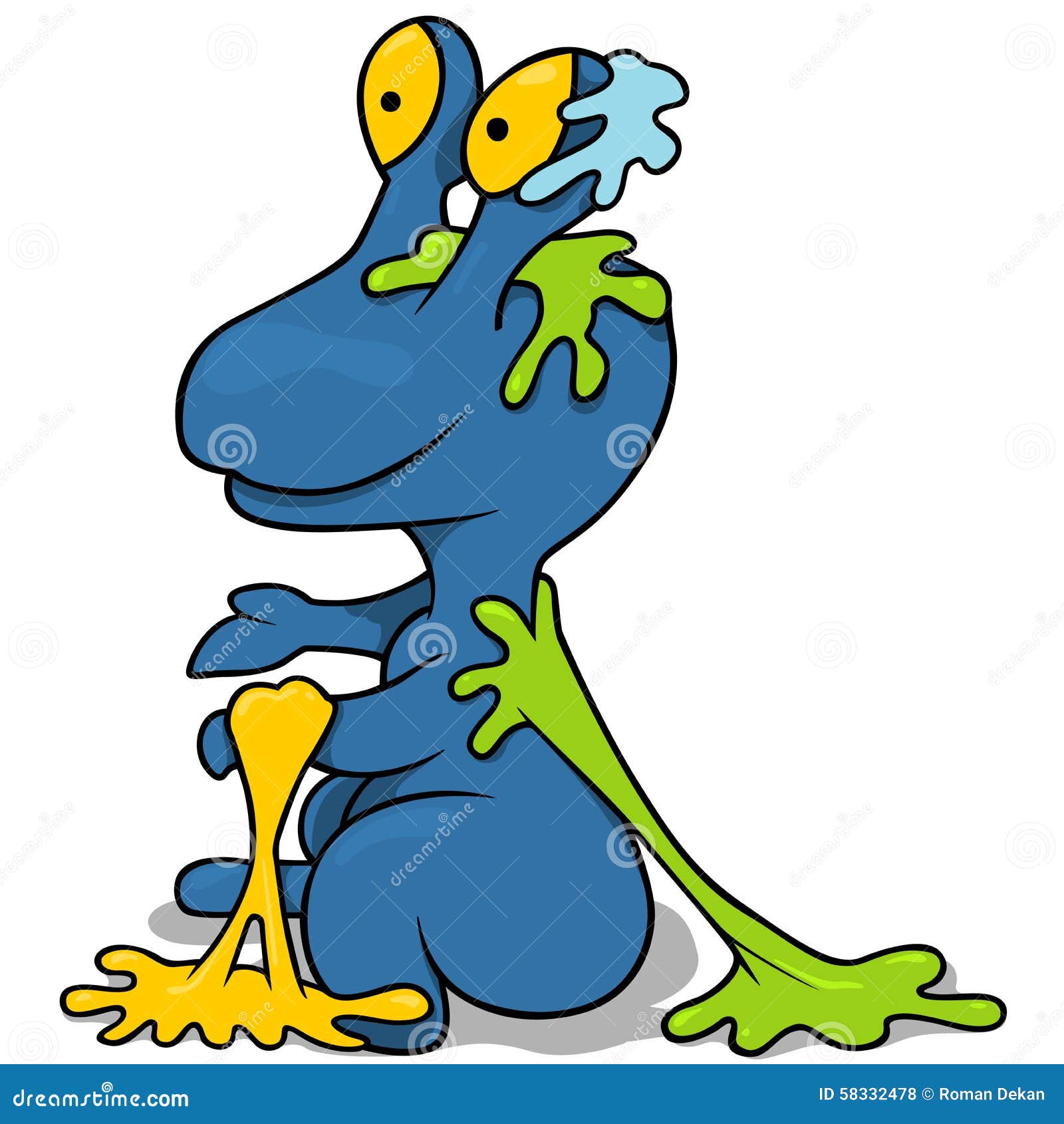 Garbage Monster Can With Organic Waste Cartoon Vector | CartoonDealer ...