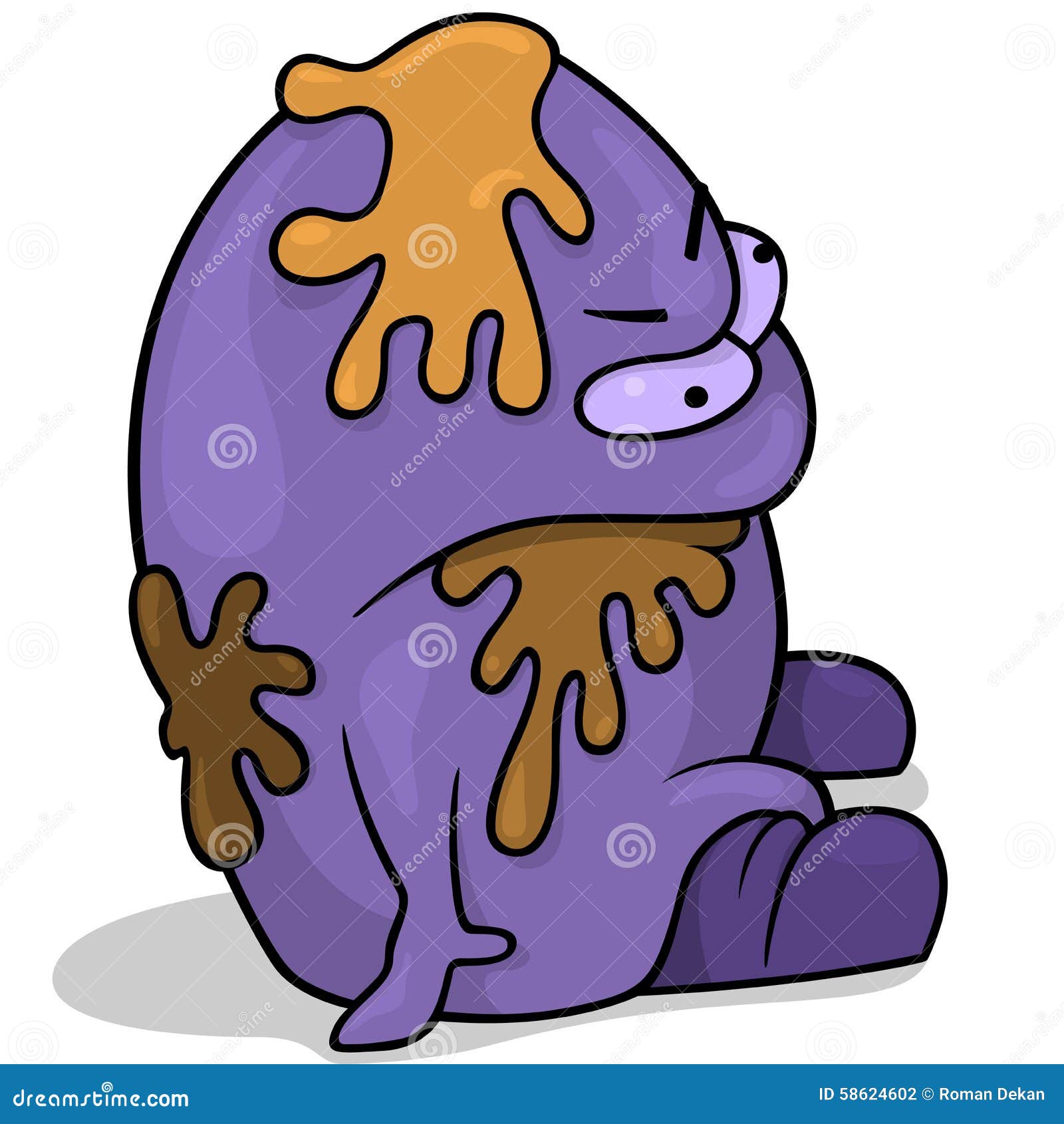 Garbage Monster Can With Organic Waste Cartoon Vector | CartoonDealer ...