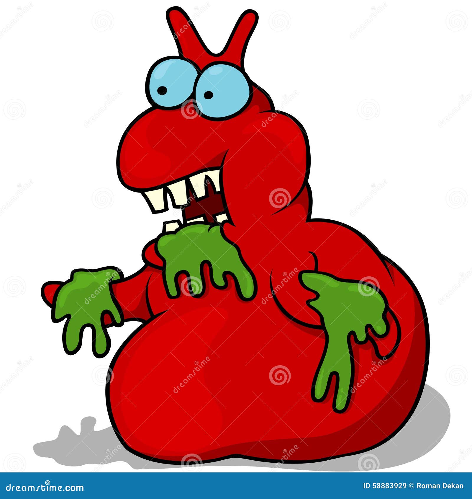Garbage Monster Can With Organic Waste Cartoon Vector | CartoonDealer ...