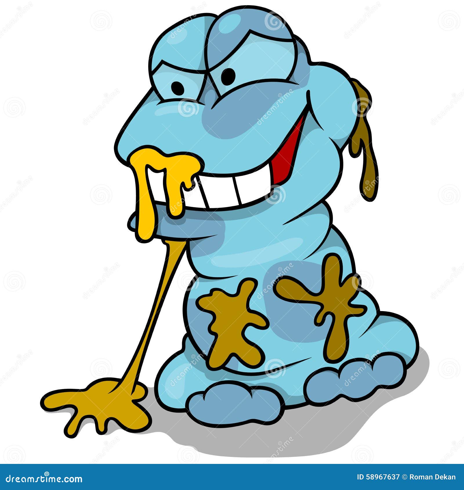 Garbage Monster Face Can With Paper Cartoon Vector | CartoonDealer.com ...