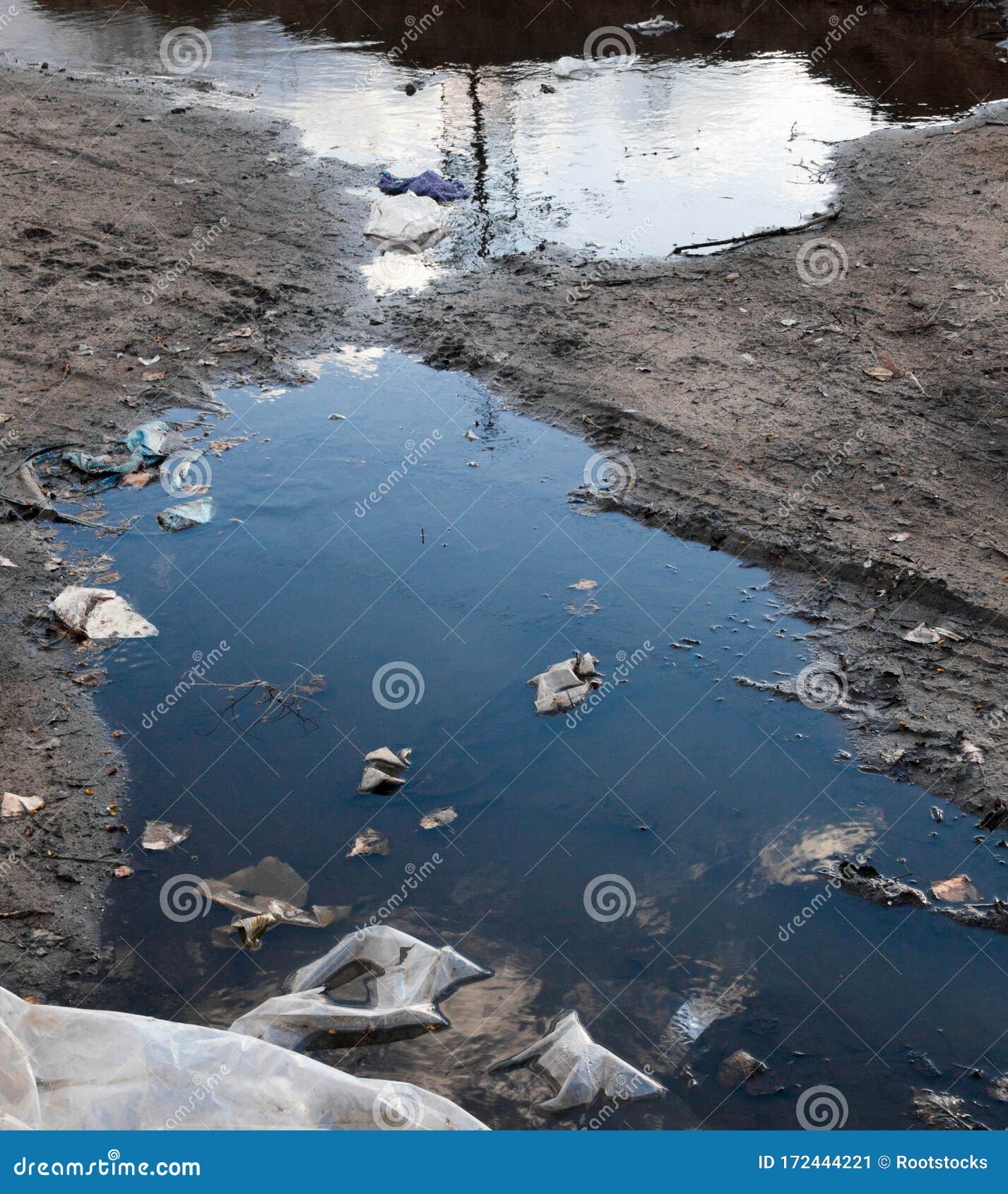Garbage in the Mud on the Dirt Road Stock Image - Image of catastrophe ...
