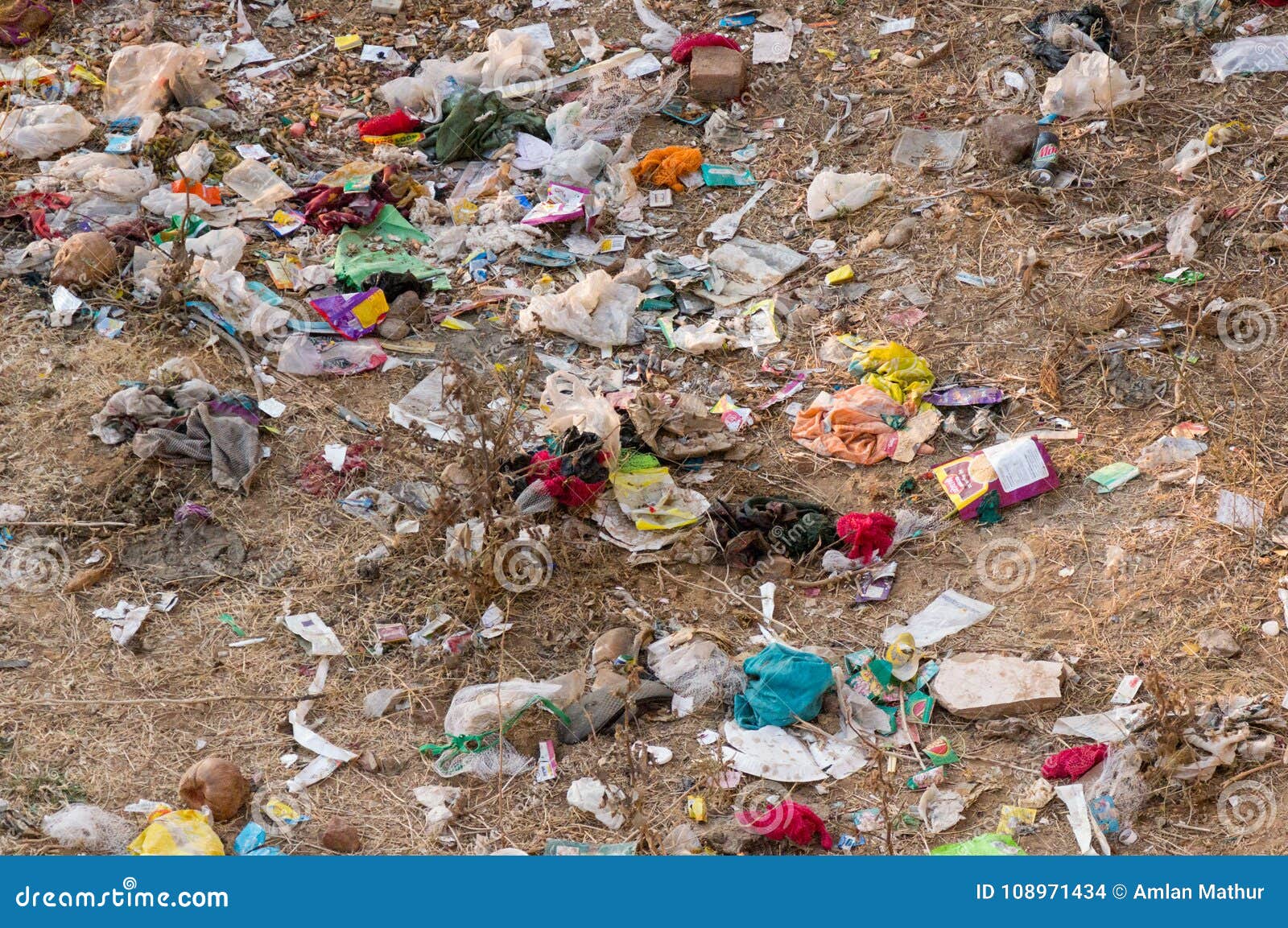 Garbage on Mud with Wrappers, Plastic and Paper Editorial Stock Image ...