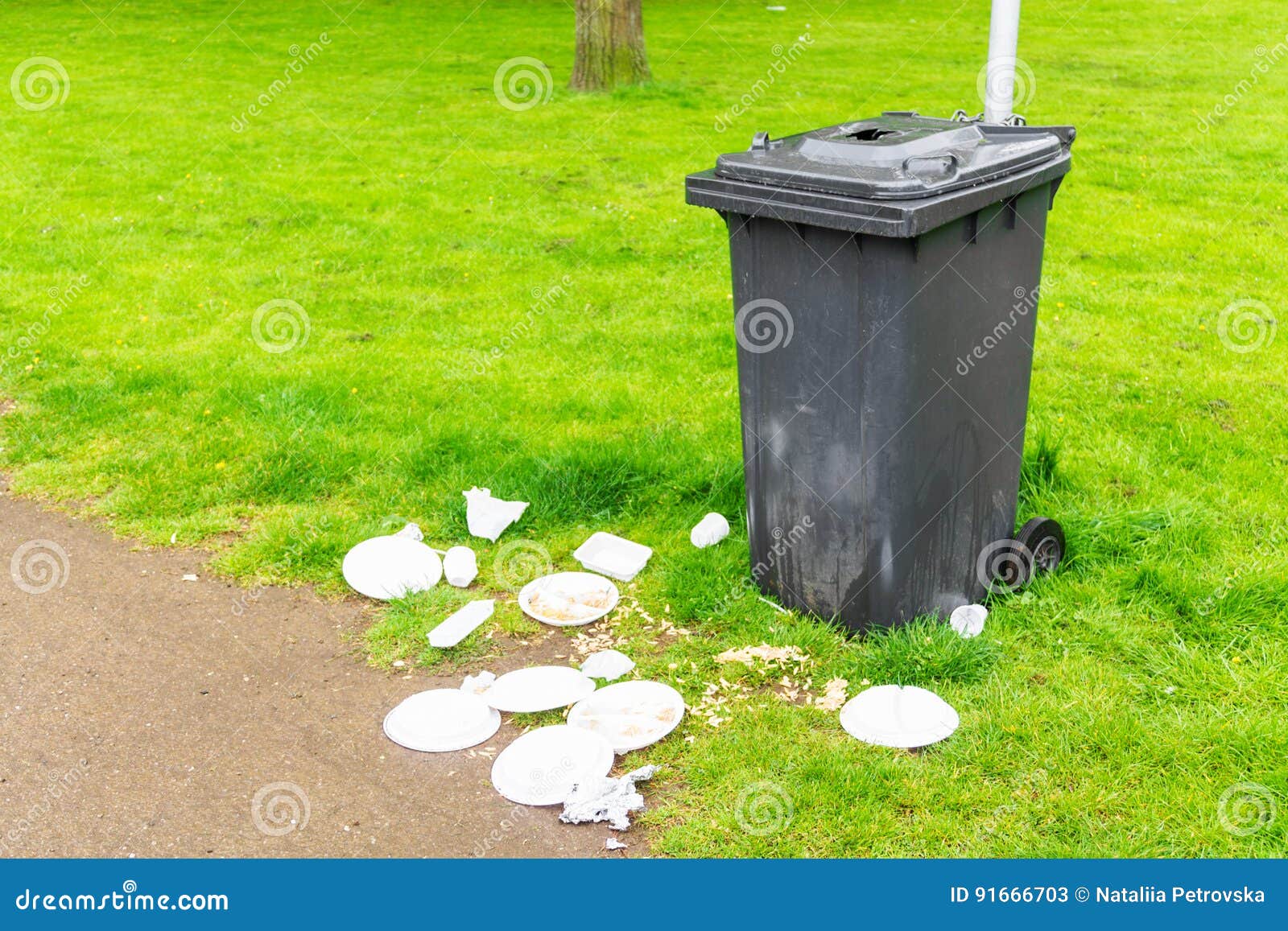 Garbage Nature Park Spacious Stock Image - Image of recycling, basket ...