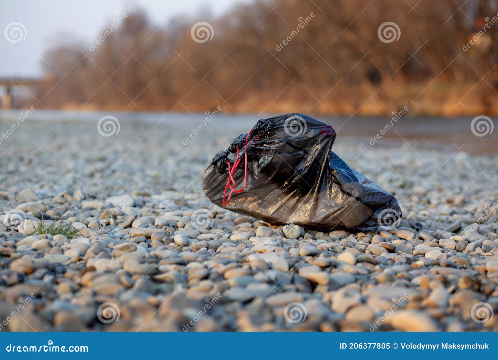 Garbage Near the River. Environmental Pollution Shore Stock Image ...