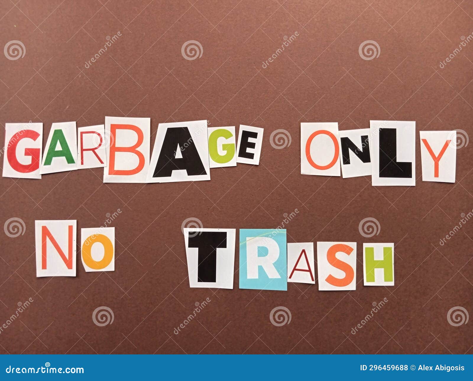 Garbage only No Trash Fun Sarcastic Sign Stock Photo - Image of joking ...