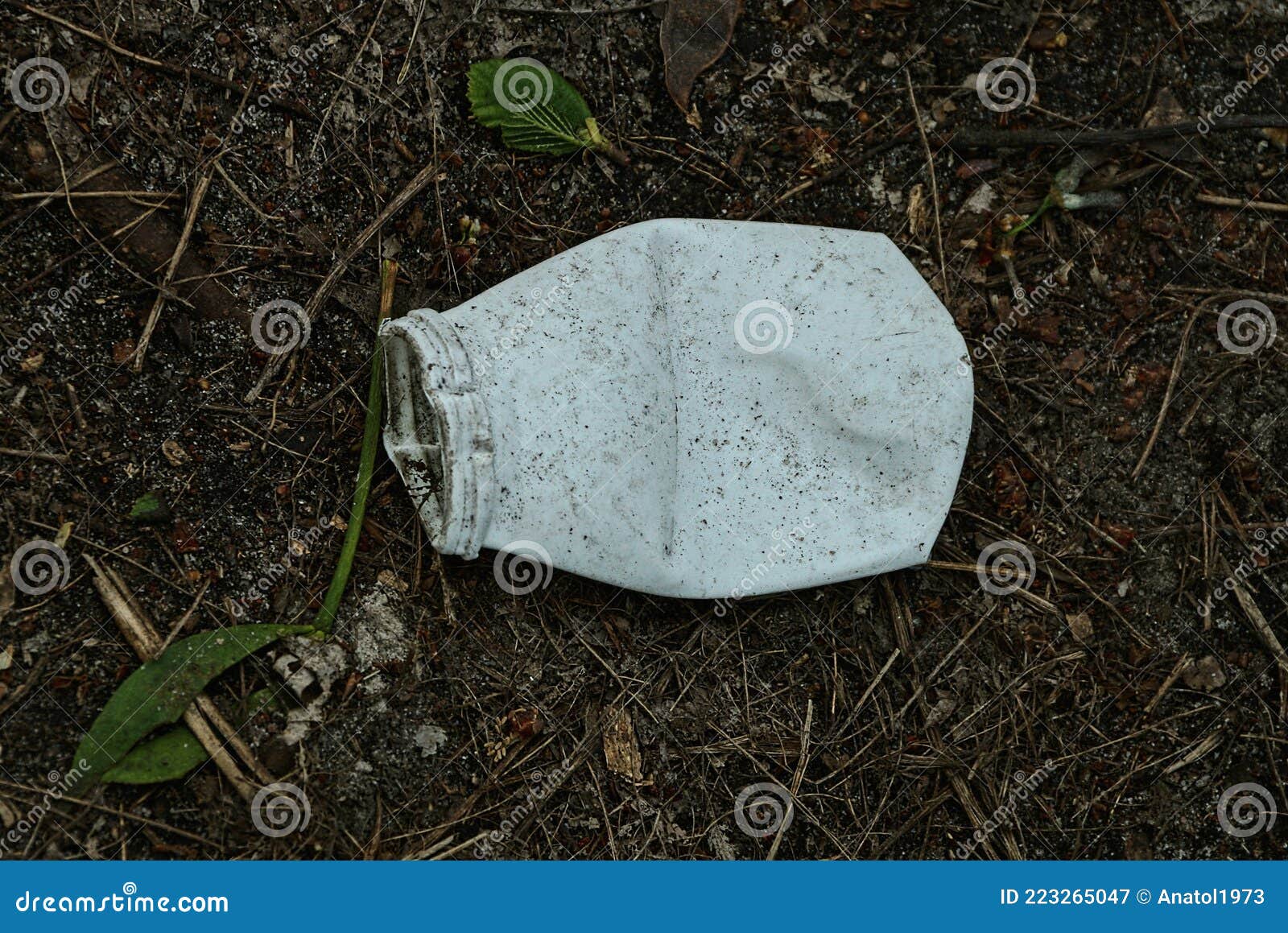 Garbage from One Small White Plastic Bottle Stock Image - Image of ...