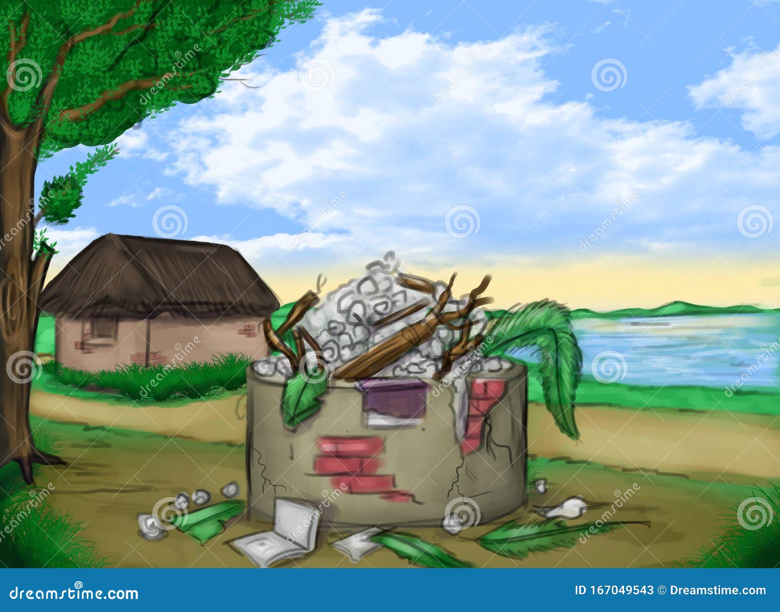 Garbage overflowing stock illustration. Illustration of painting ... Garbage overflowing stock illustration. Illustration of painting ...