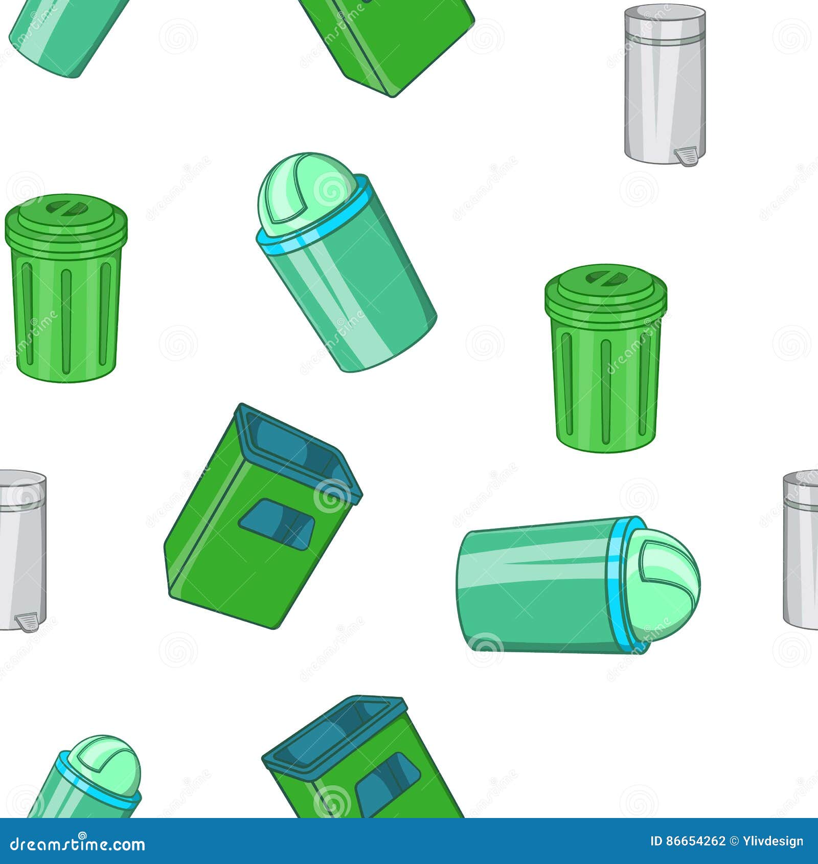 Garbage Pattern, Cartoon Style Stock Vector - Illustration of graphic ...