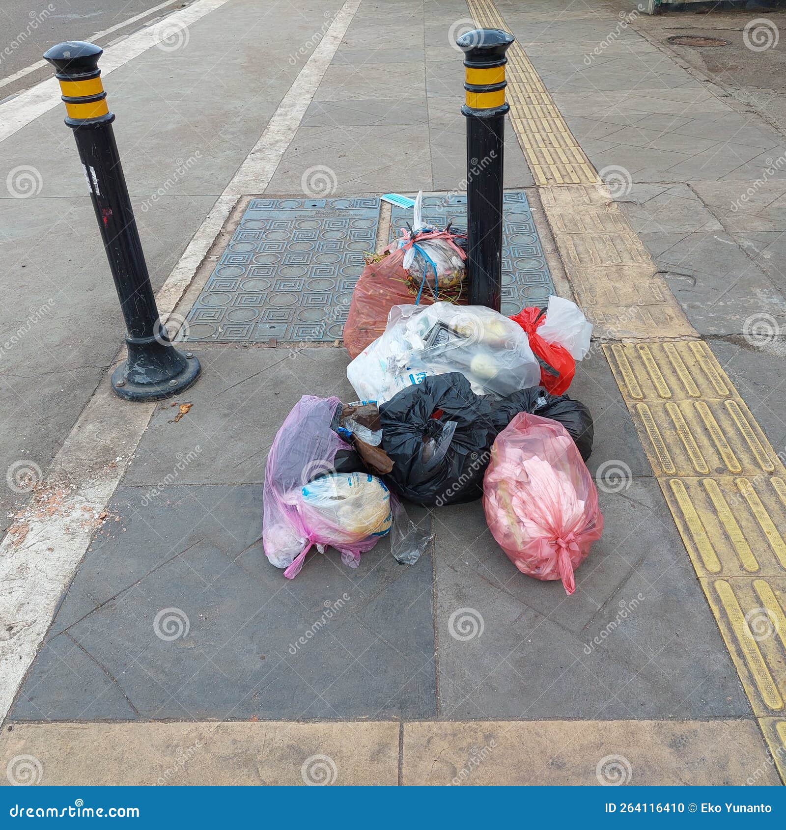Garbage Piled Up on the Side of the Road Stock Photo - Image of ...