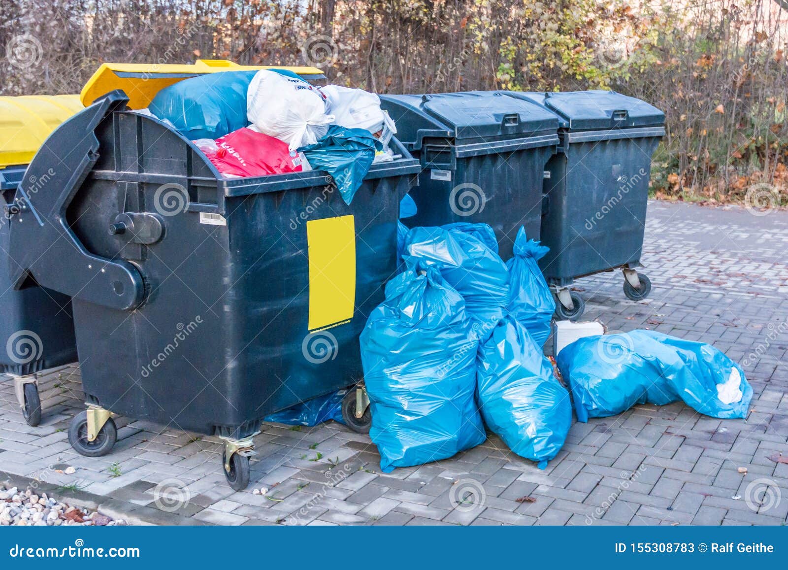 Garbage Piles at the Garbage Cans Stock Image - Image of material ...