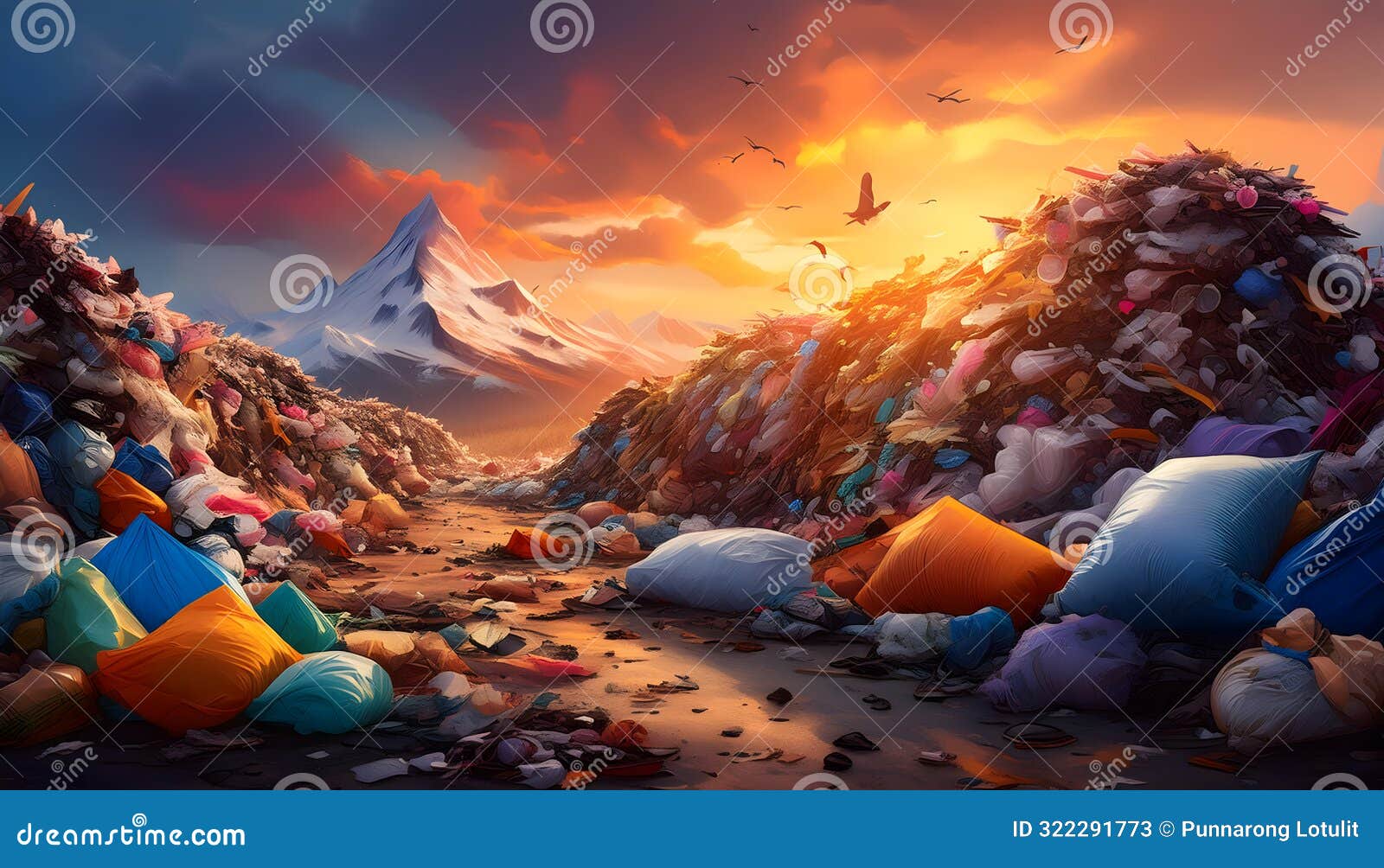 Garbage Piles Piled Up, Polluting the Area Causing Environmental Damage ...