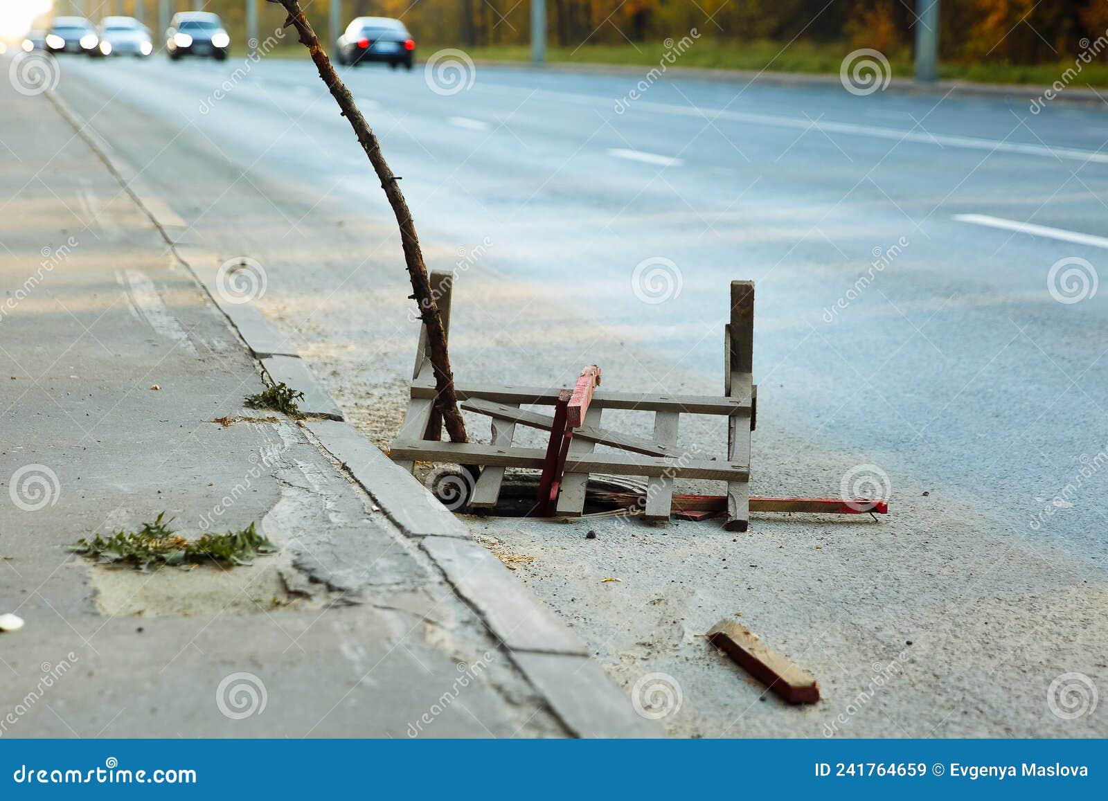 Garbage Pit Damage on the Road Stock Image - Image of countryside ...