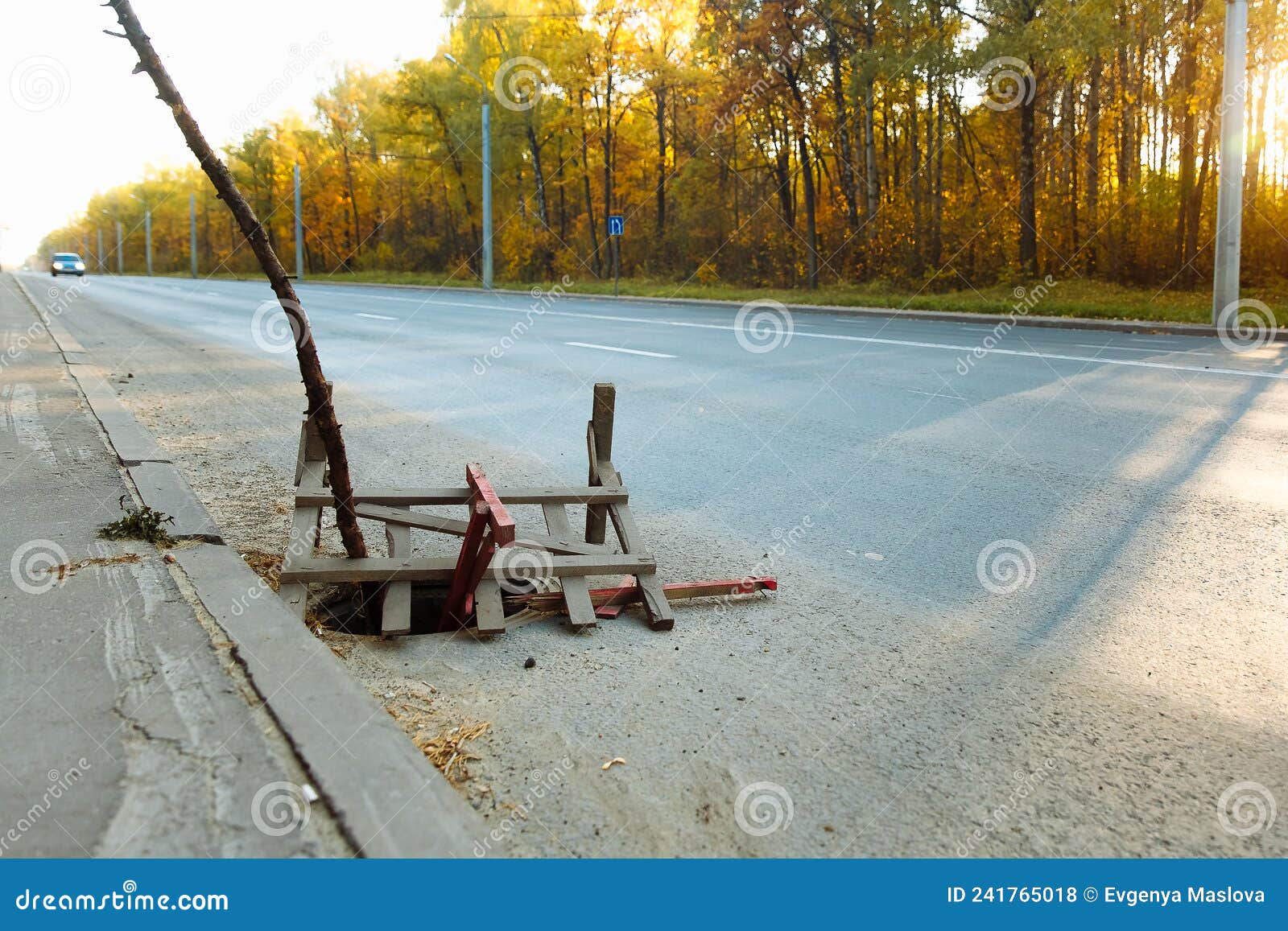 Garbage Pit Damage on the Road Stock Photo - Image of poor, decay ...