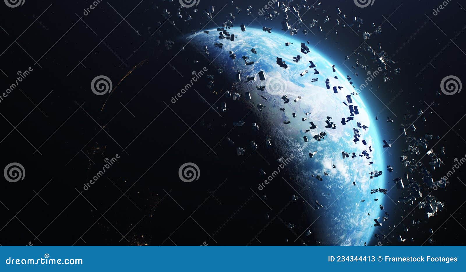 Garbage in Planet Earth Orbit Stock Video - Video of earth, global ...