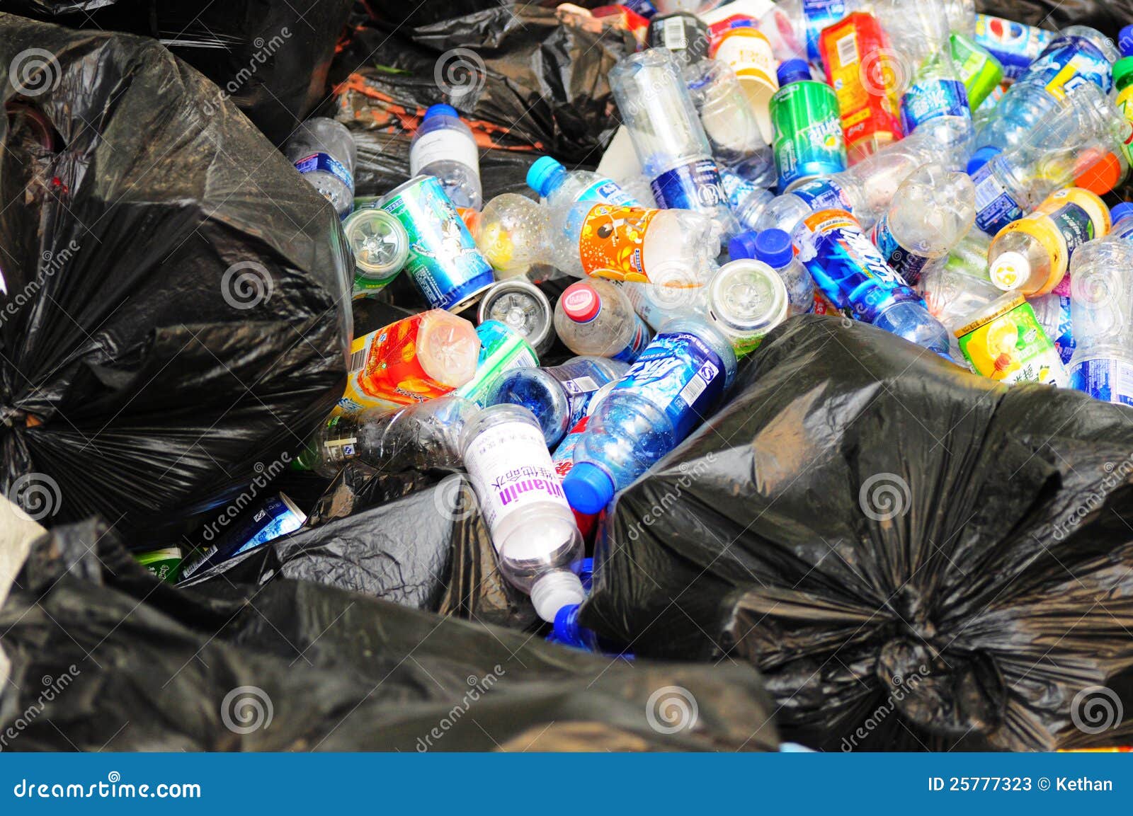 Garbage Plastic bottles editorial stock photo. Image of plastic - 25777323