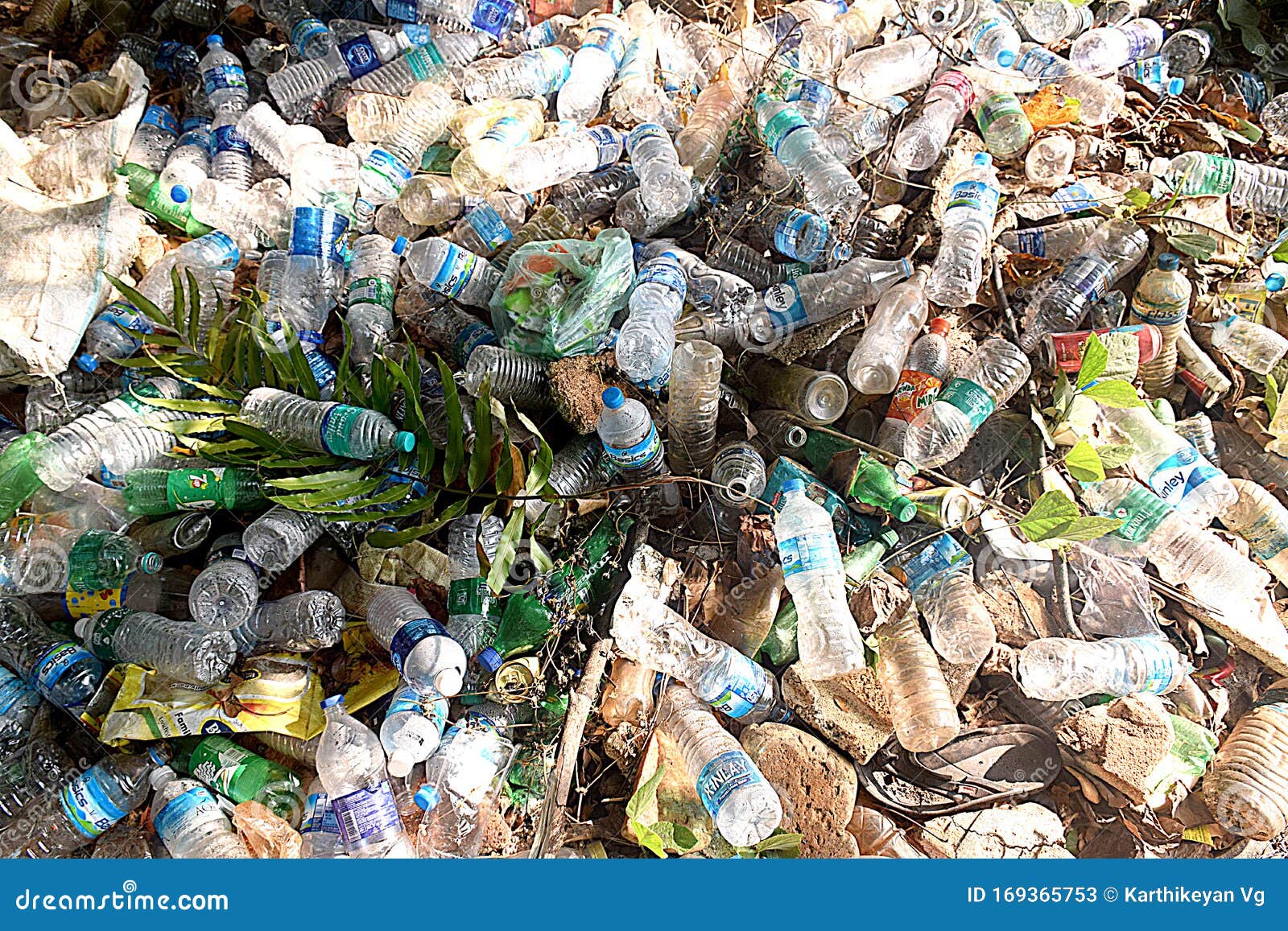 Garbage plastic bottles editorial stock photo. Image of island - 169365753