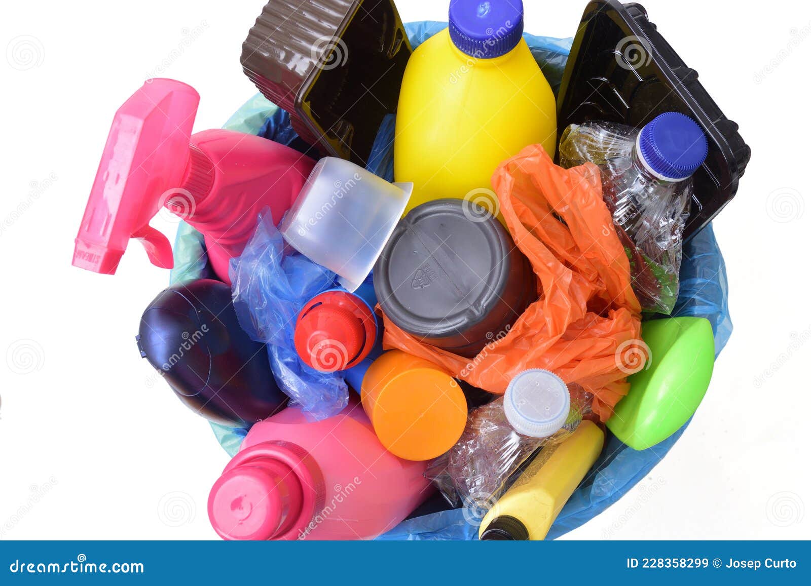Garbage with Plastic Containers, Bottles, Bags Stock Image - Image of ...