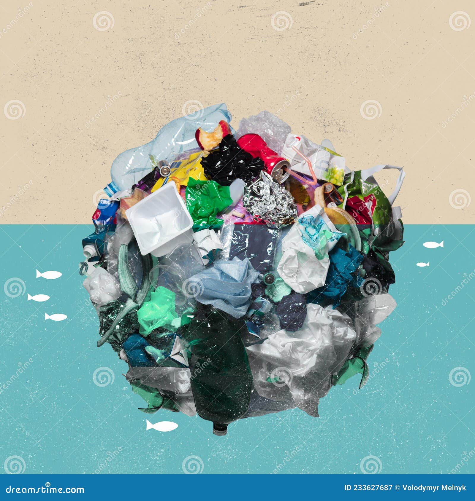 Air and Water Pollution. Contemporary Art Collage, Modern Creative ...