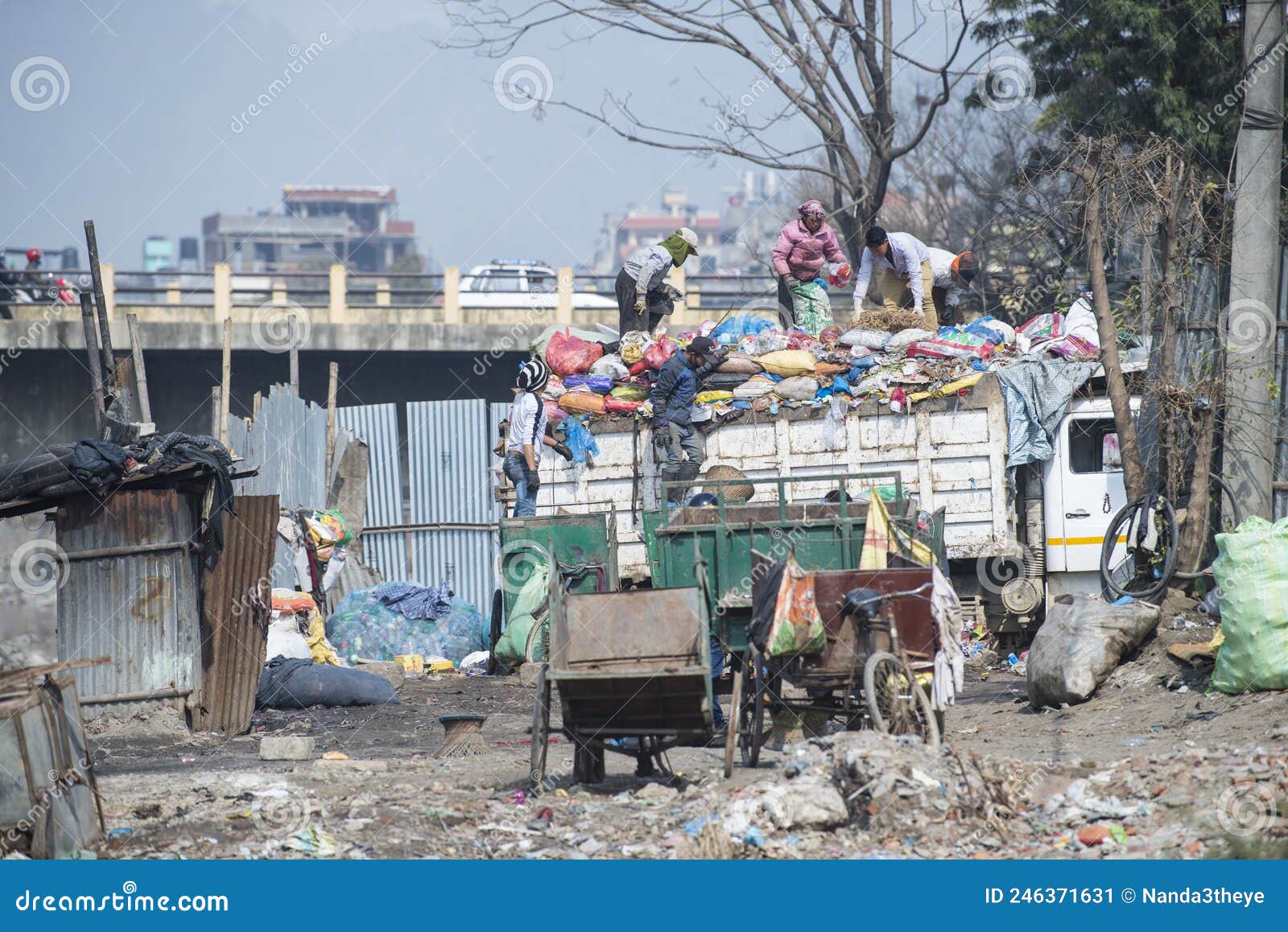 Garbage and Plastic Pollution on the River Bank. Editorial Photo ...