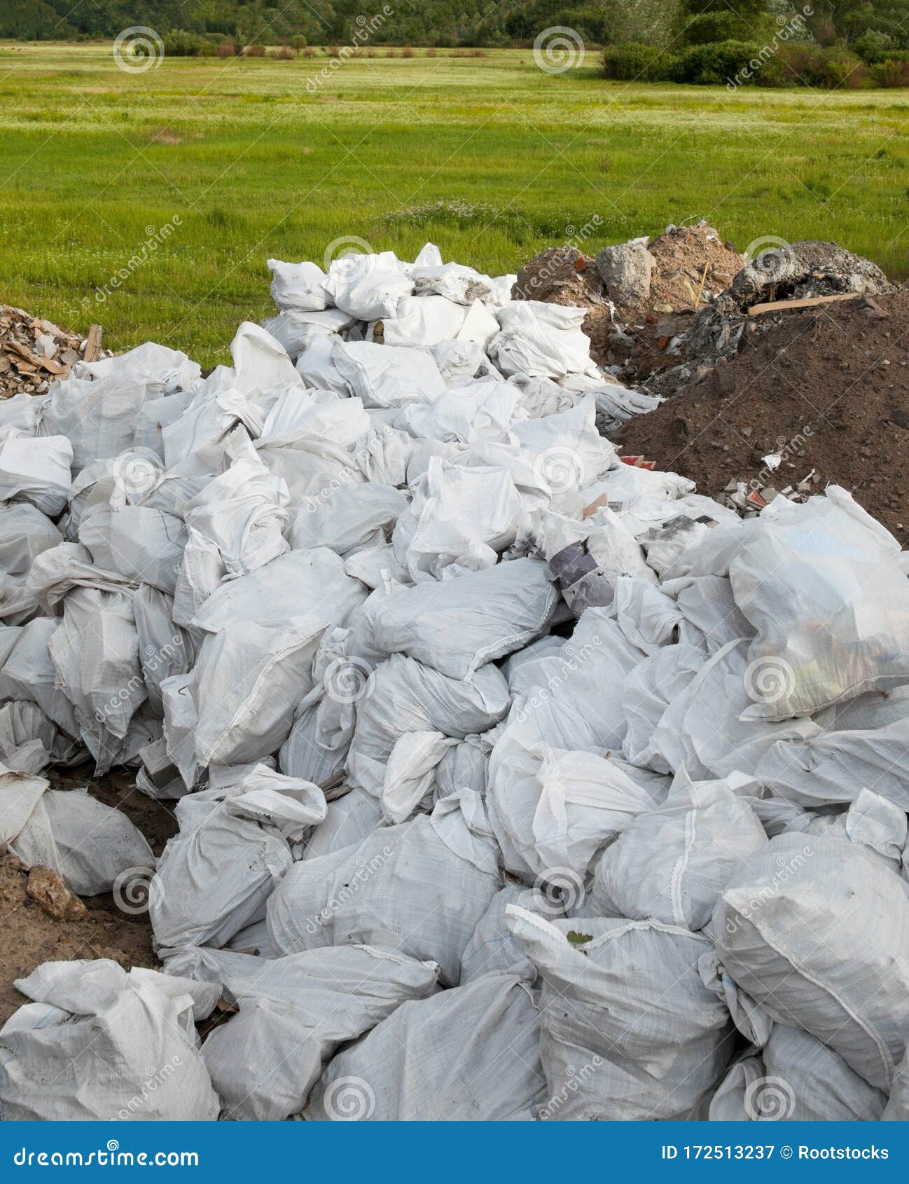 Garbage in the Plastic Sacks Stock Image - Image of pollute, dumping ...