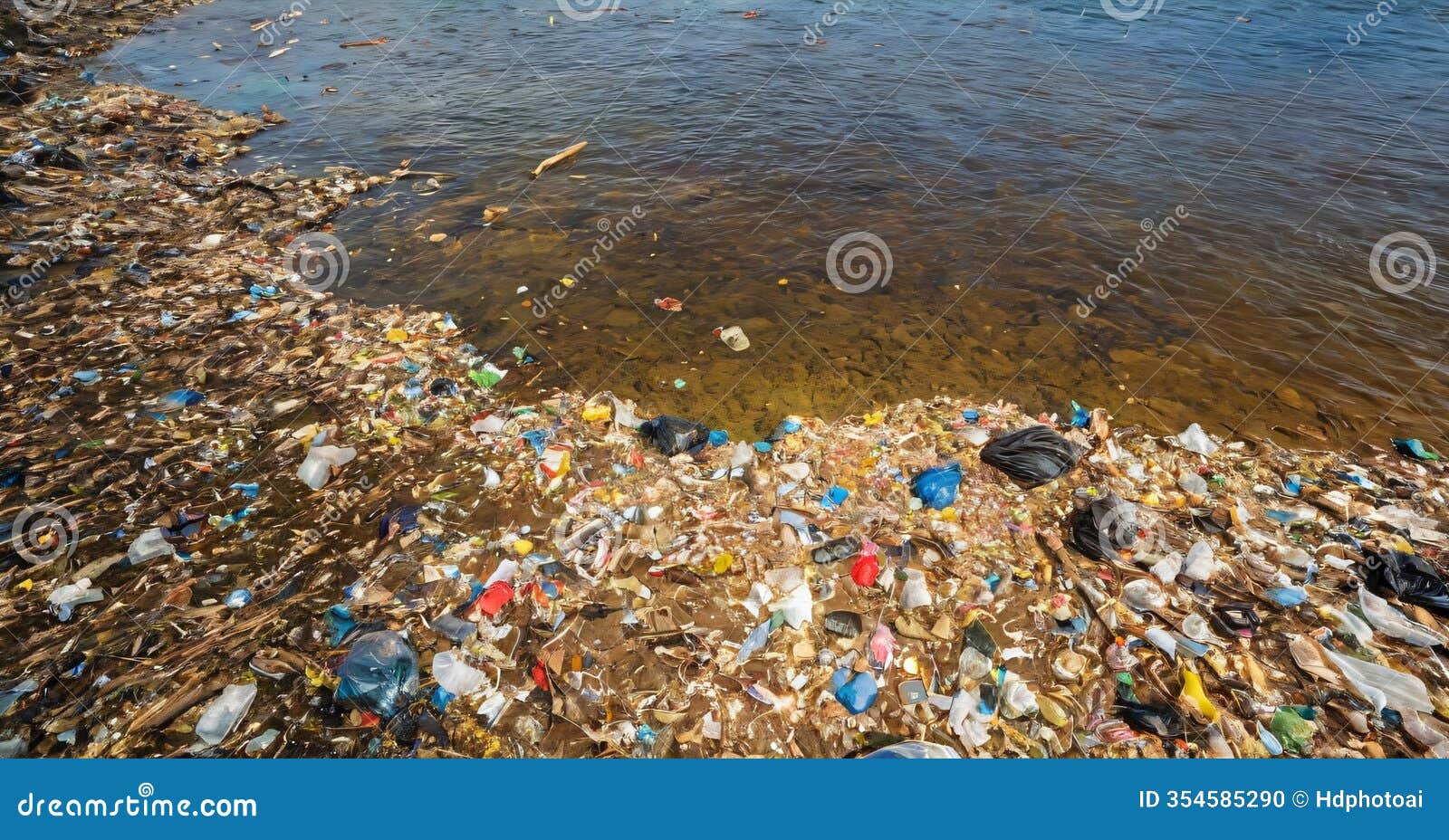 Garbage in Polluted Rivers Photo Stock Illustration - Illustration of ...