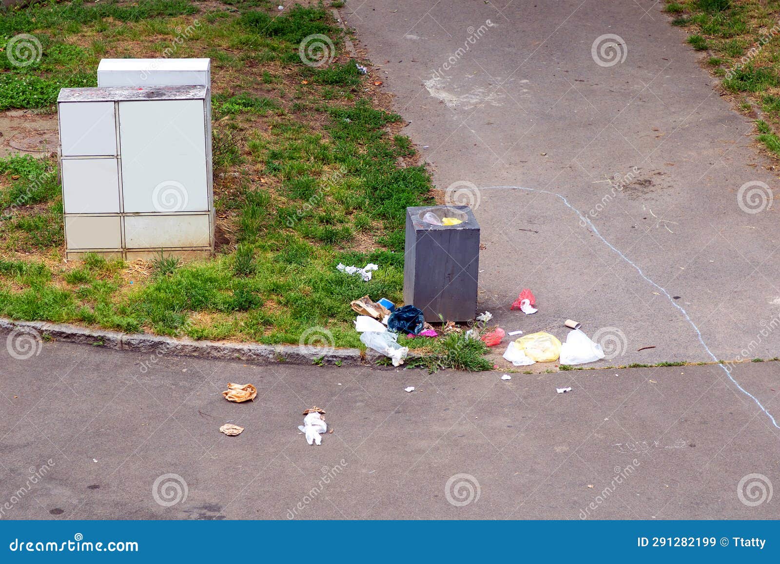 Garbage pollution in park stock image. Image of dirty - 291282199