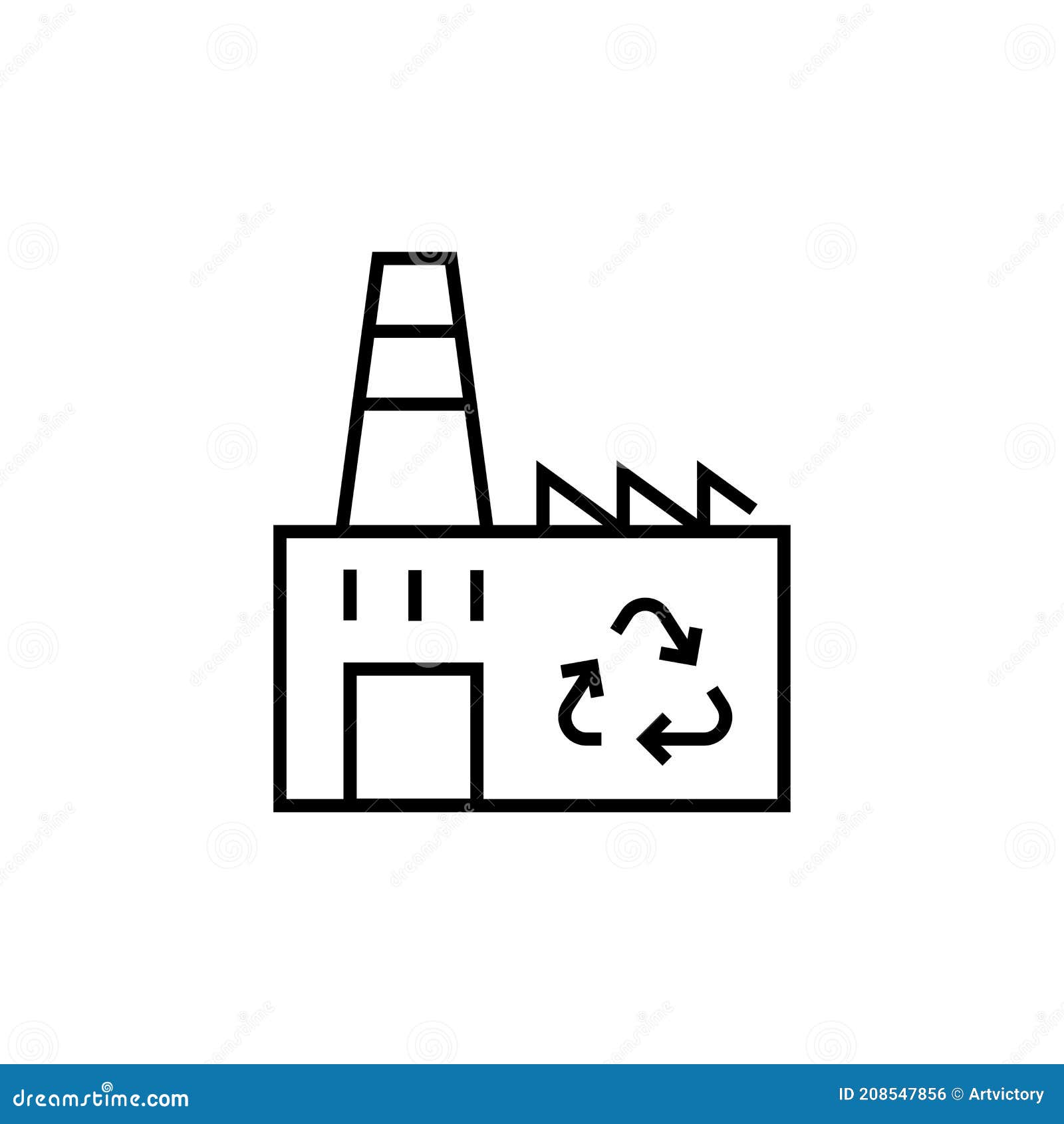 Garbage Processing Plant Icon. Green Manufacturing Vector Illustration ...