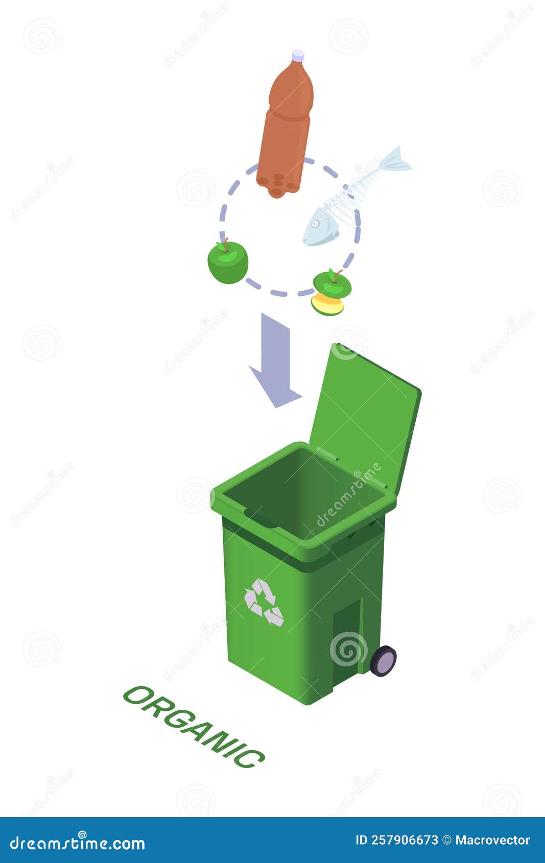 Garbage Recycling Icon stock vector. Illustration of industrial - 257906673