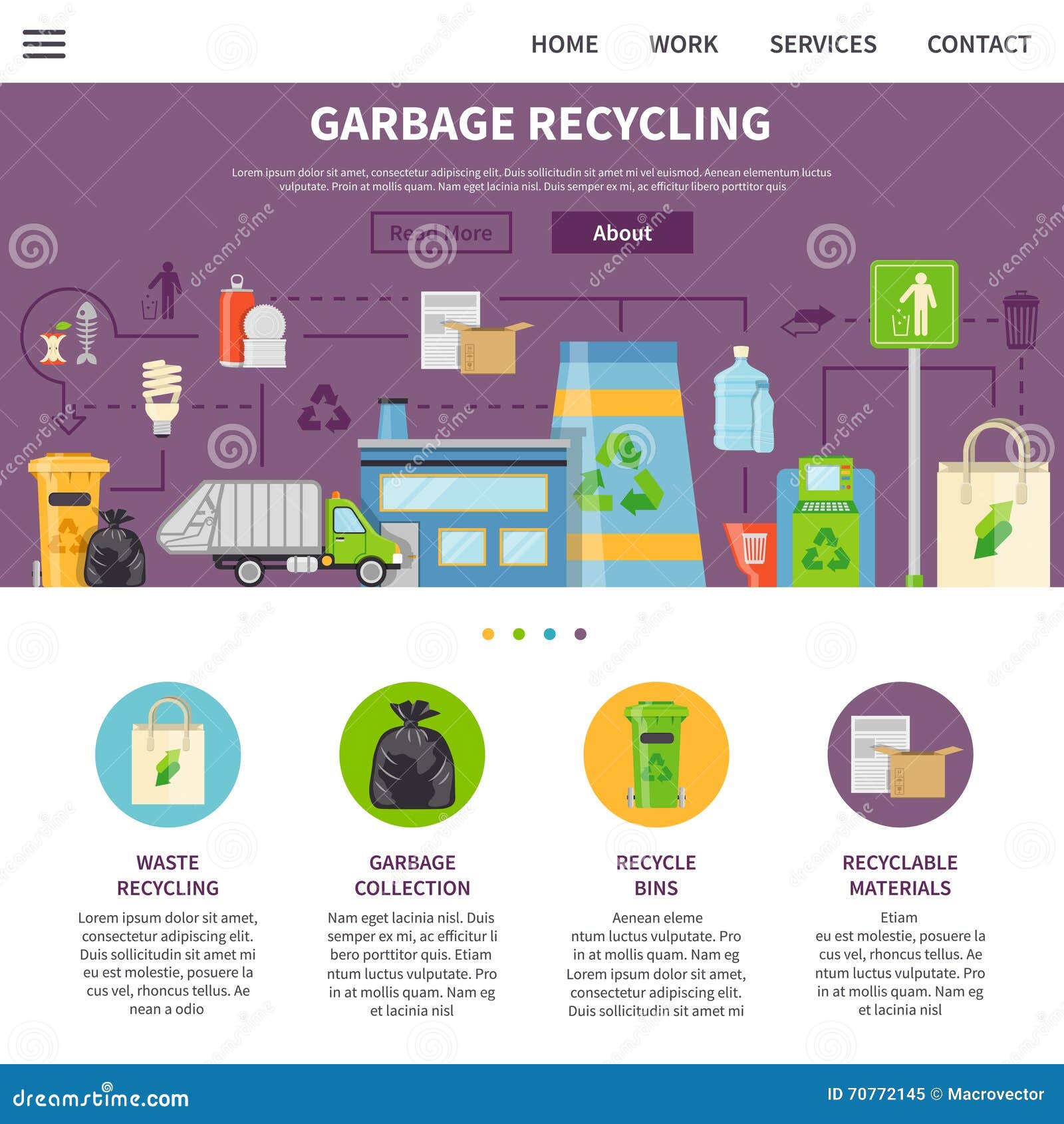 Garbage Recycling Page Design Stock Vector - Illustration of earth ...