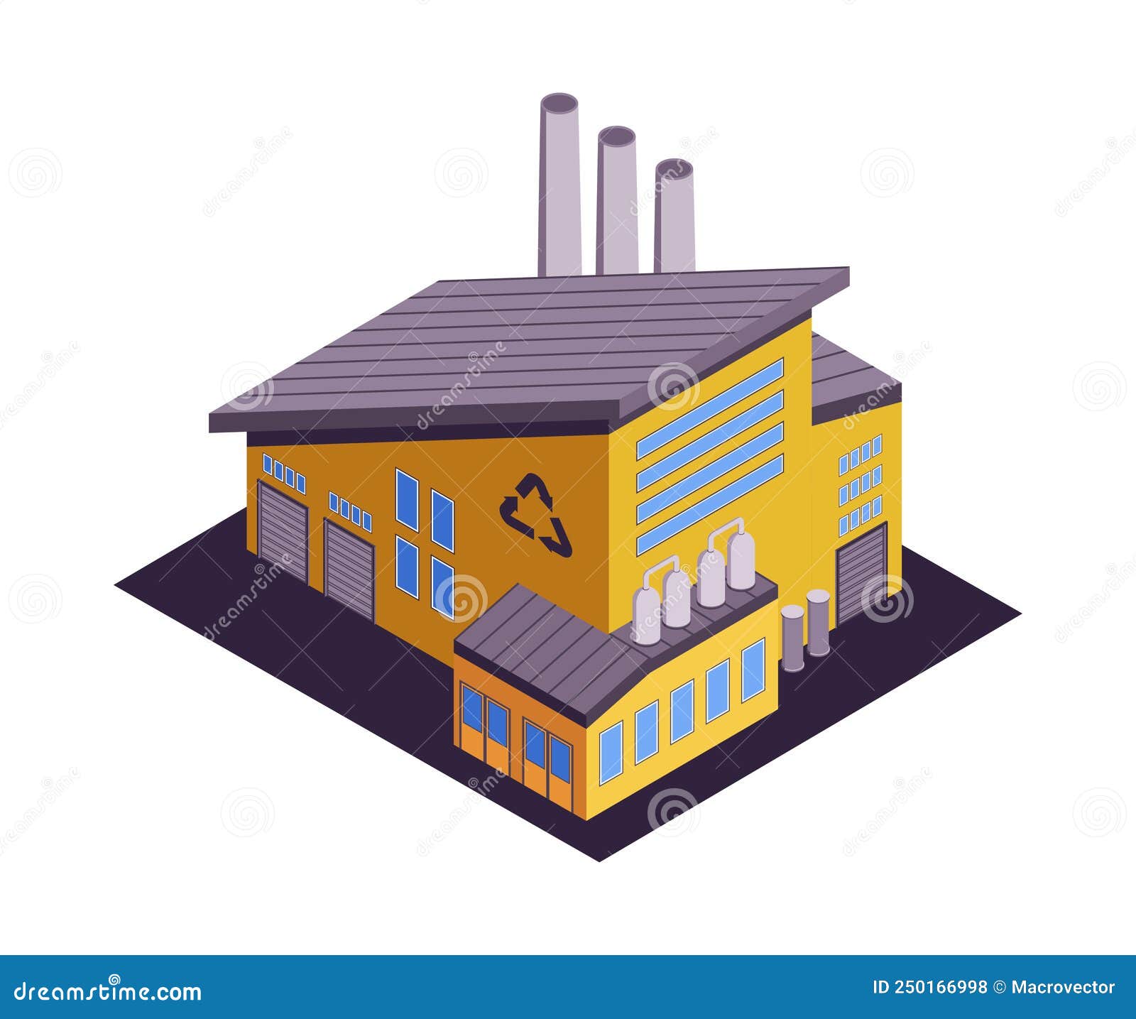 Garbage Recycling Plant Composition Stock Vector - Illustration of ...