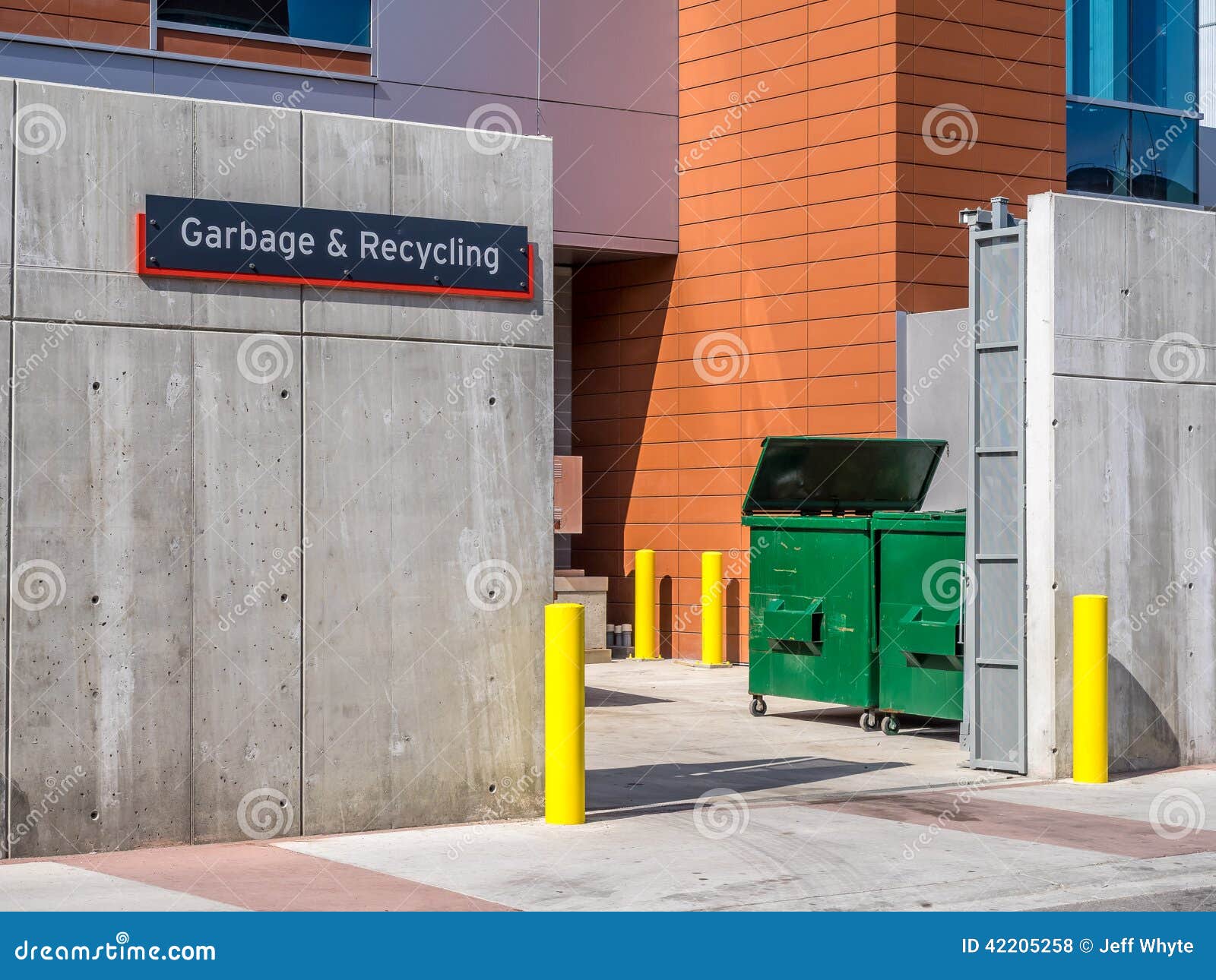 Garbage and recycling sign stock photo. Image of exterior - 42205258